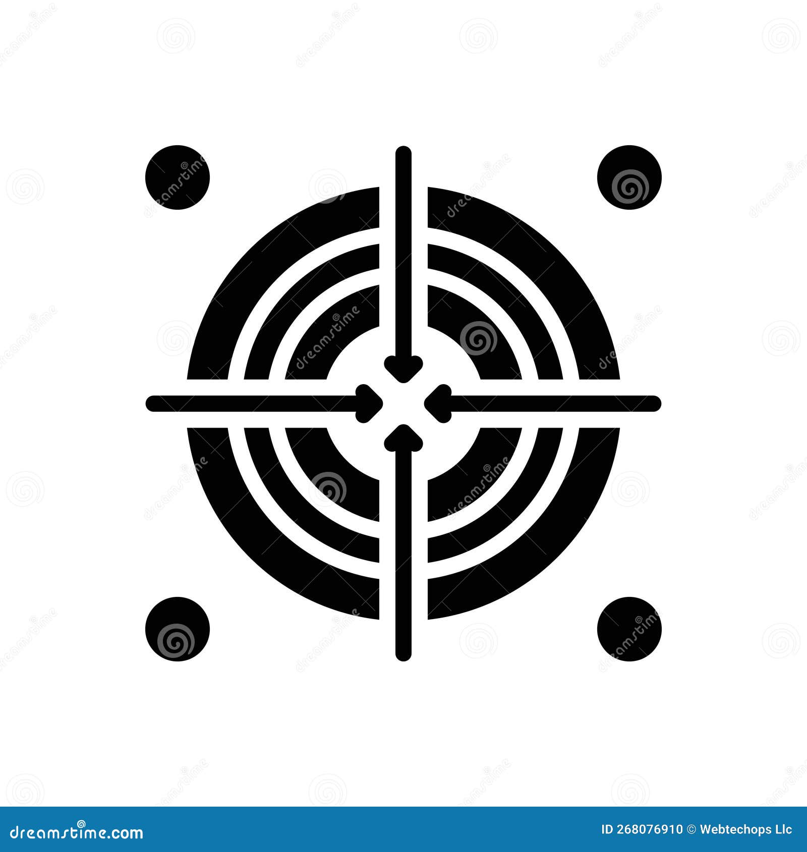 Black Solid Icon for Intent, Aim and Set Stock Illustration ...
