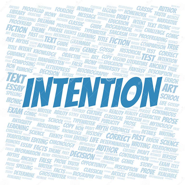 Intention Typography Word Cloud Create with the Text only Stock ...