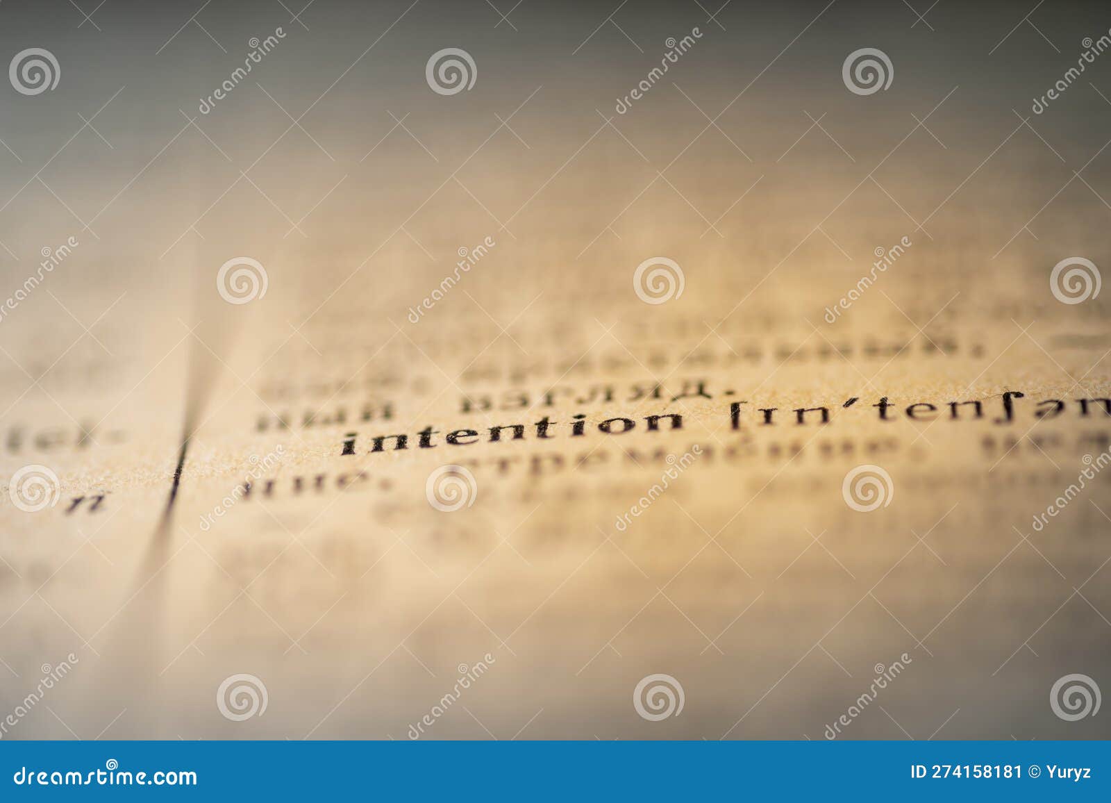 Intention word dictionary stock image. Image of printed - 274158181