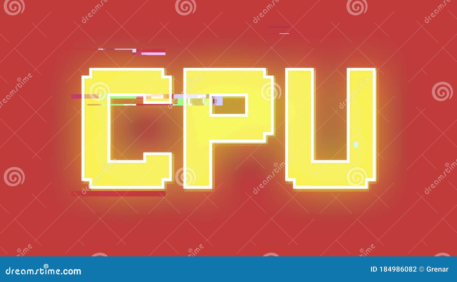 CPU glitch text yel red stock illustration. Illustration of numbers ...