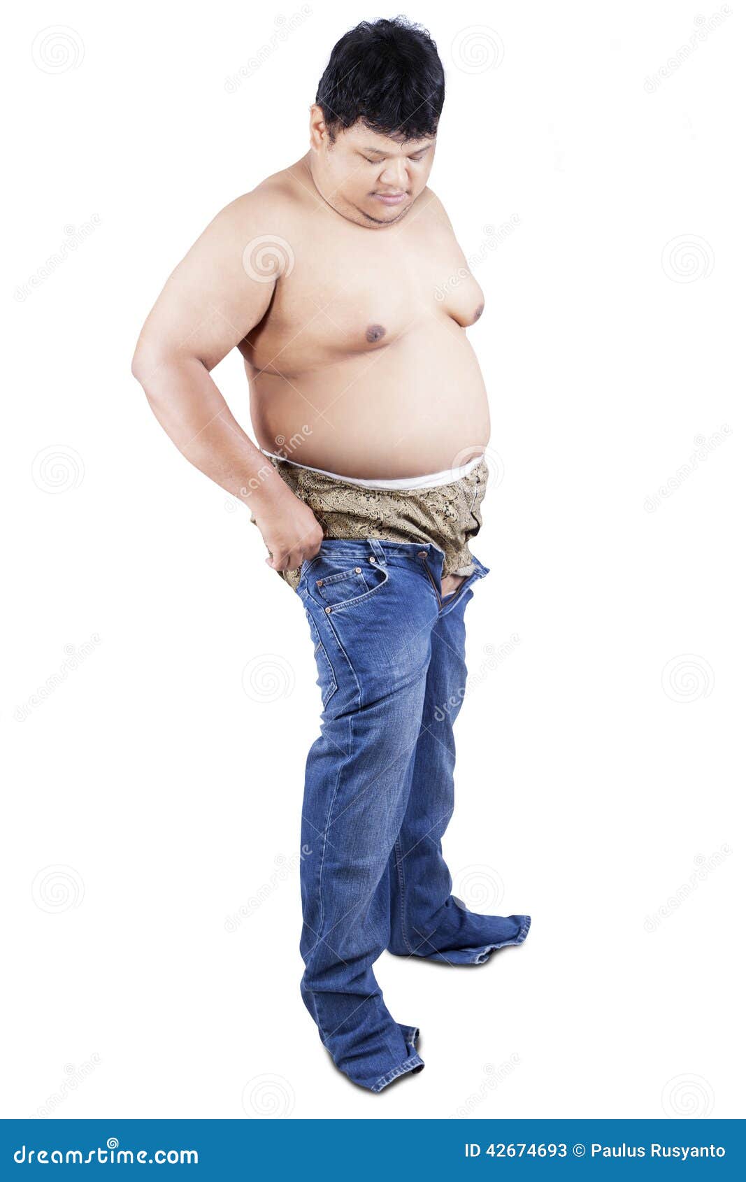 Intento Gordo Del Hombre Para Llevar Sus Vaqueros Viejos 1 Imagen de ... Intento Gordo Del Hombre Para Llevar Sus Vaqueros Viejos 1 Imagen de ...