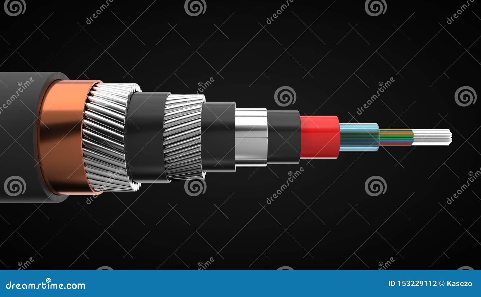 Inter Continental Internet Cable Cut Off. Underwater Cable Showing ...