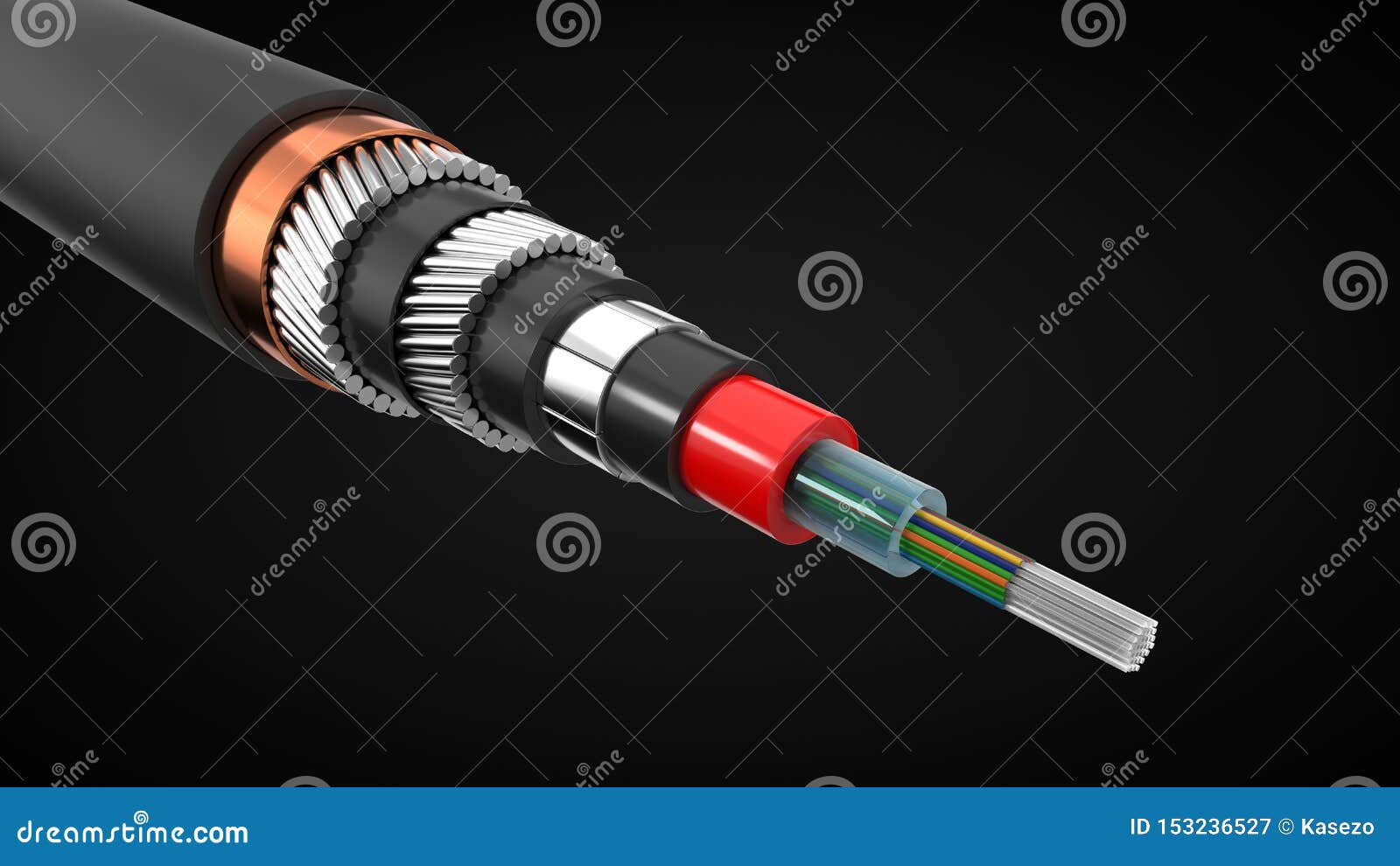 Inter Continental Internet Cable Cut Off. Underwater Cable Showing ...