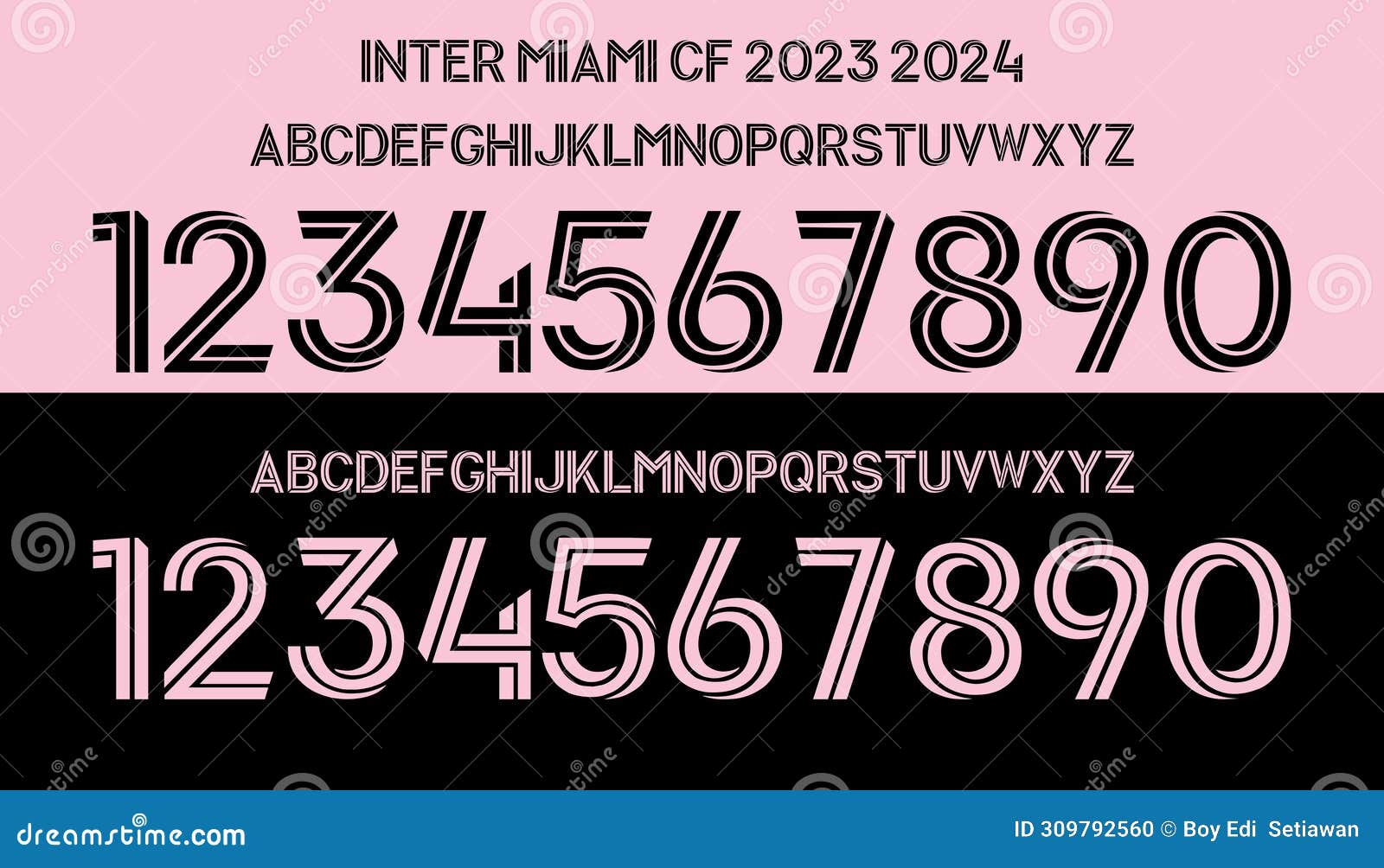 Inter Miami font stock vector. Illustration of typographic - 309792560