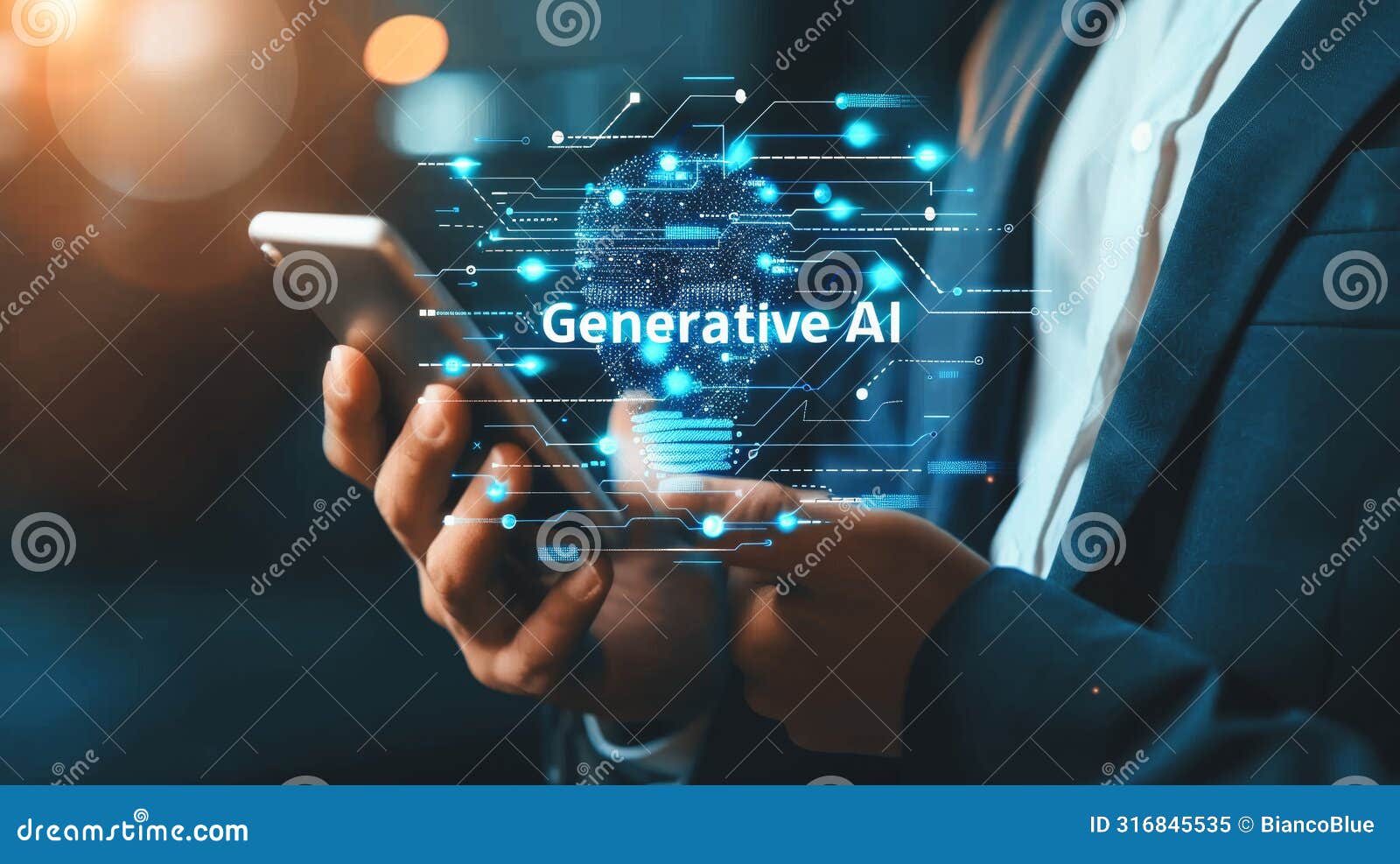Interact with AI Artificial Intelligence Brain Processor Generative AI ...