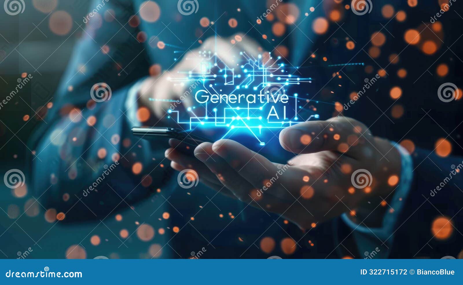 Interact with AI Artificial Intelligence Brain Processor Generative AI ...