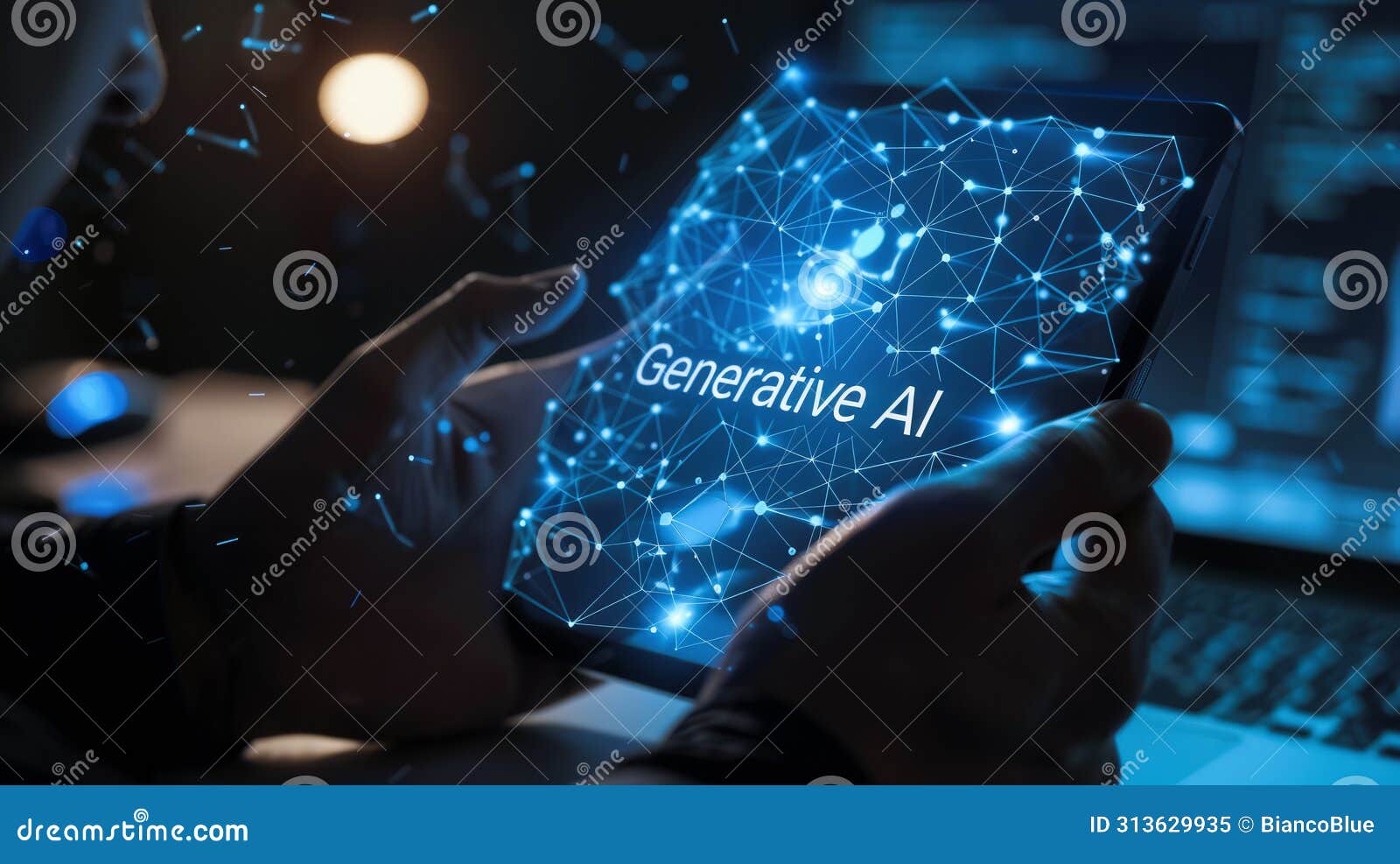 Interact with AI Artificial Intelligence Brain Processor Generative AI LLMs Stock Image - Image ...
