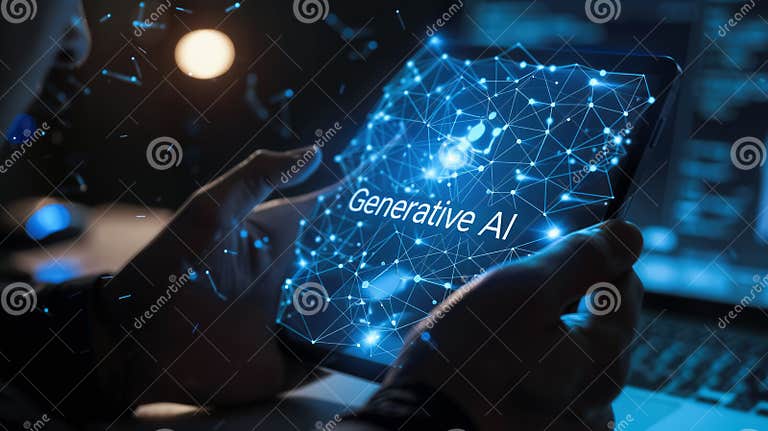 Interact with AI Artificial Intelligence Brain Processor Generative AI LLMs Stock Image - Image ...