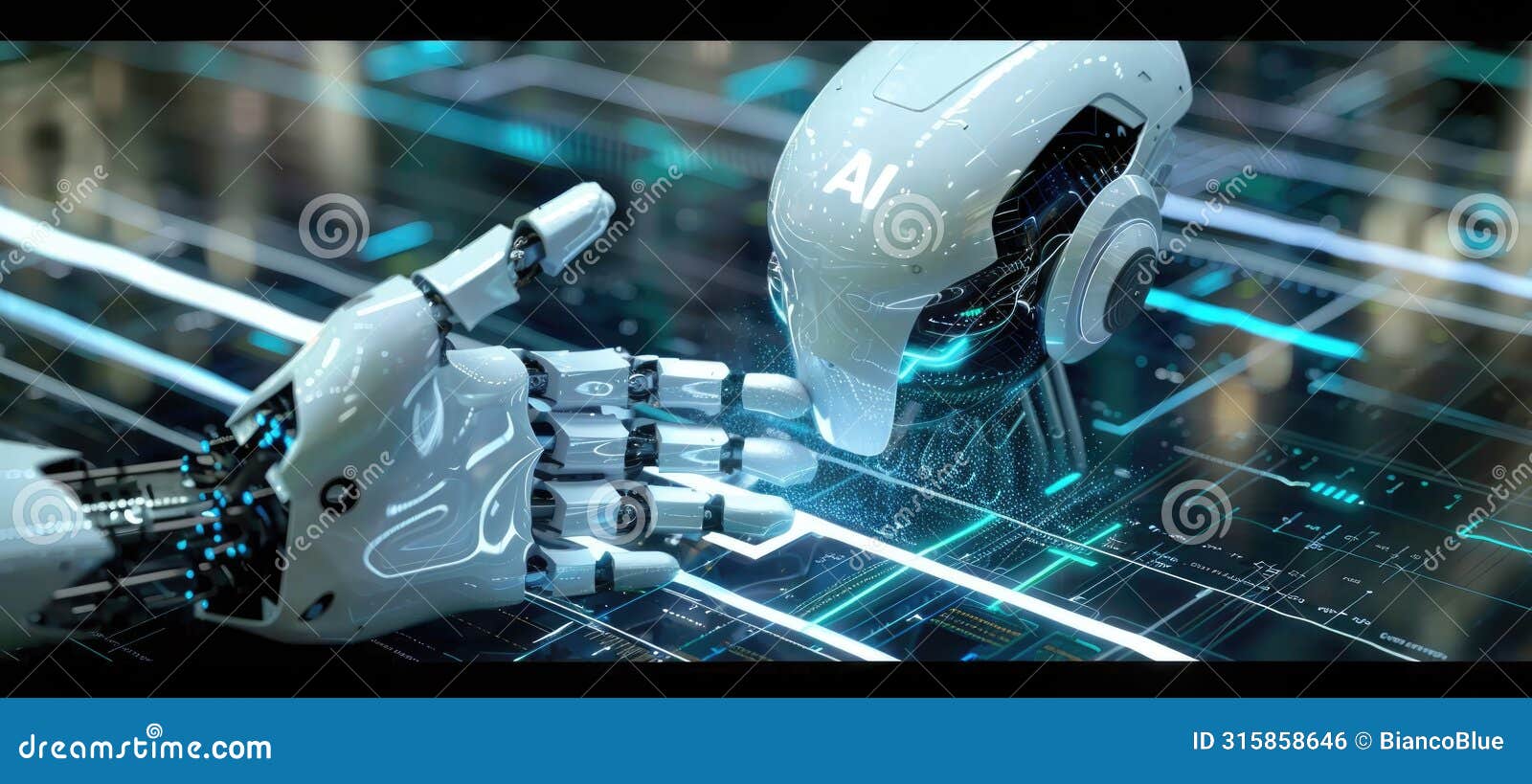 Interact with AI Artificial Intelligence Brain Processor Generative AI LLMs Stock Photo - Image ...