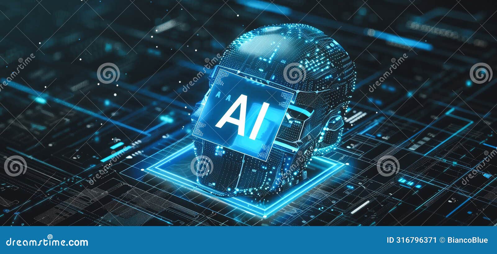 Interact with AI Artificial Intelligence Brain Processor Generative AI LLMs Stock Image - Image ...