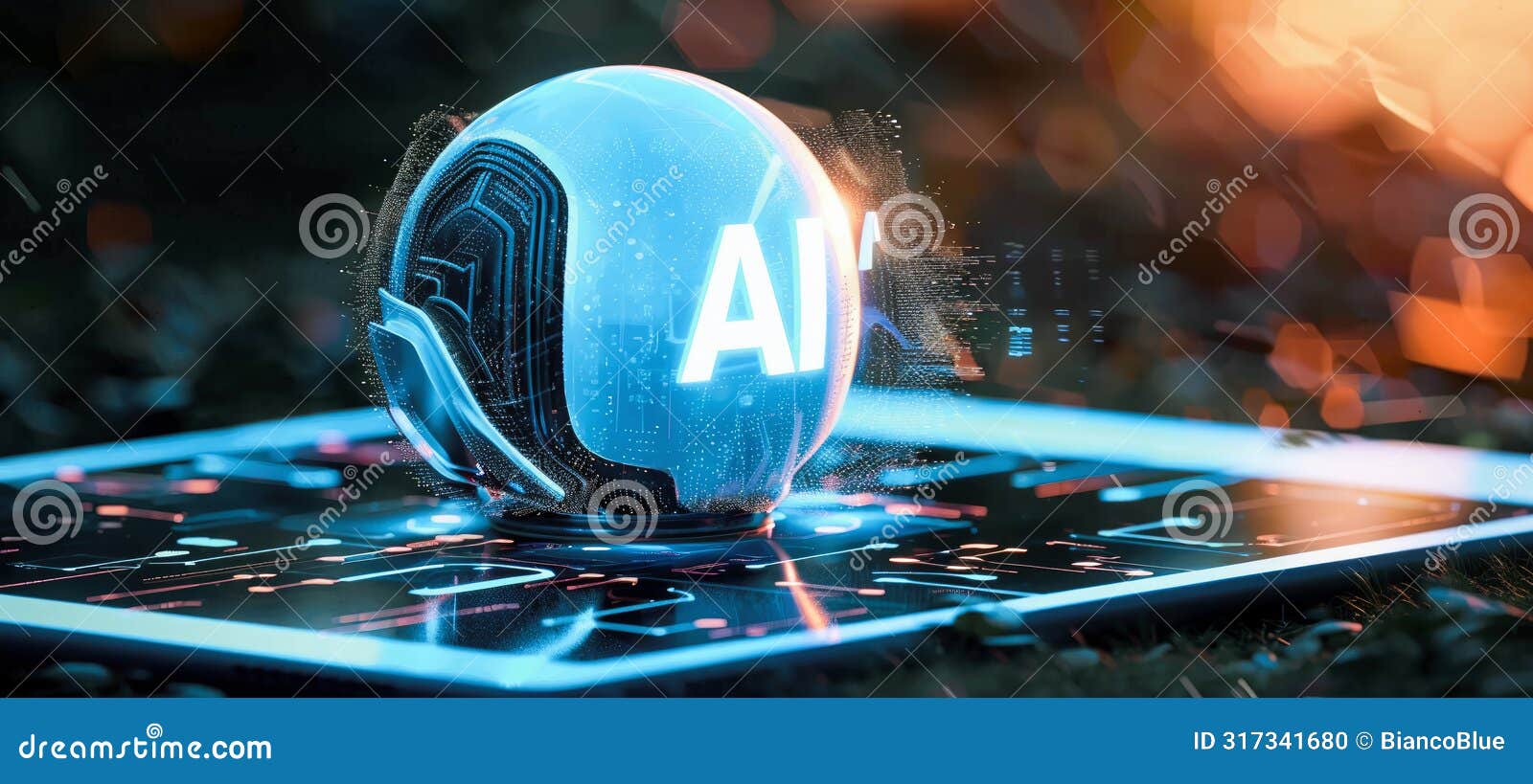 Interact with AI Artificial Intelligence Brain Processor Generative AI LLMs Stock Photo - Image ...