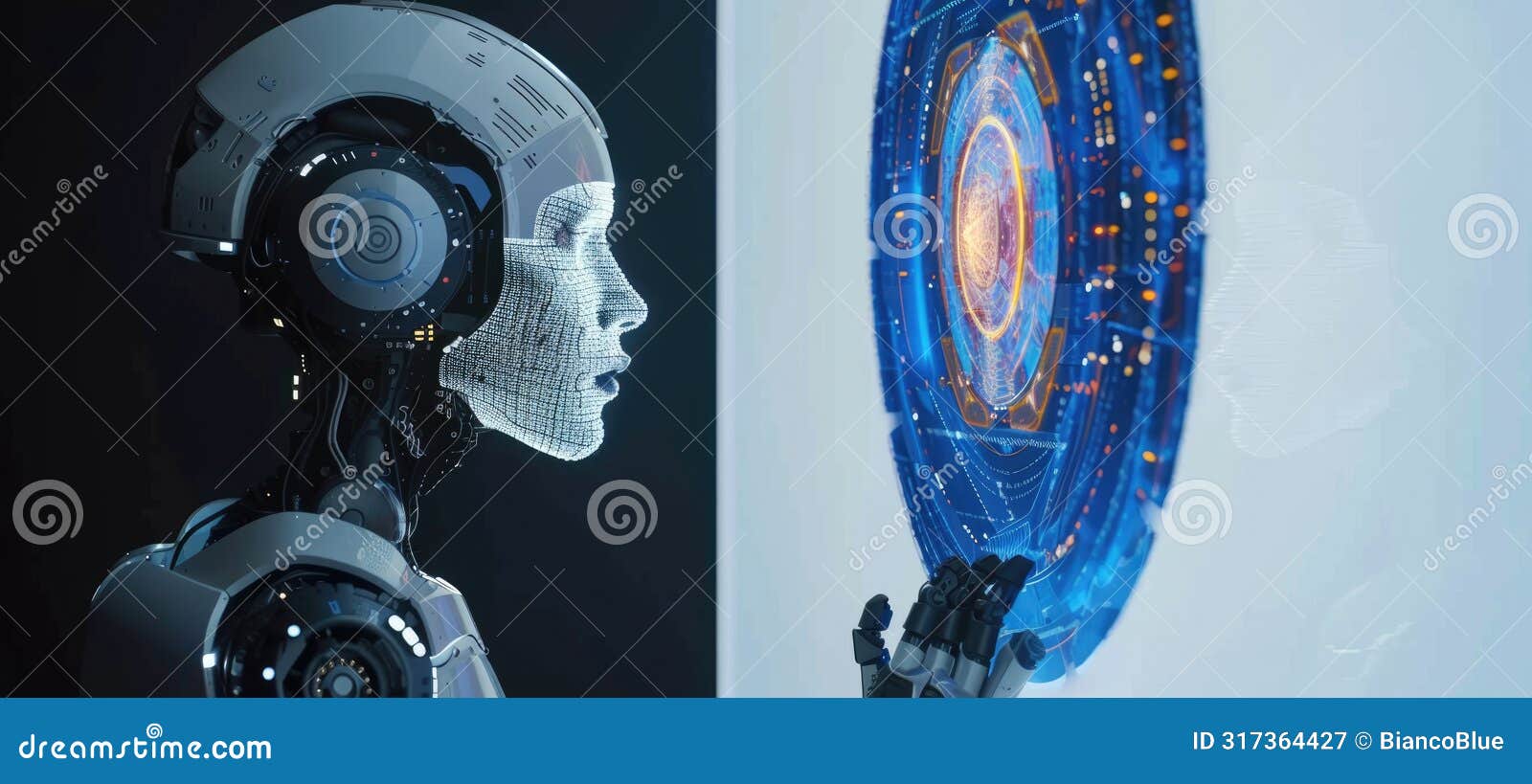Interact with AI Artificial Intelligence Brain Processor Generative AI LLMs Stock Image - Image ...