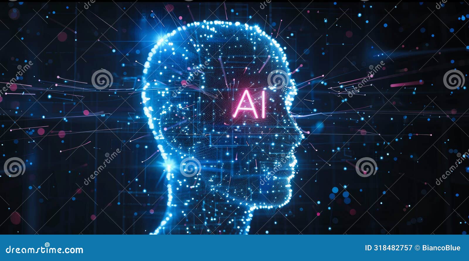 Interact with AI Artificial Intelligence Brain Processor Generative AI LLMs Stock Image - Image ...