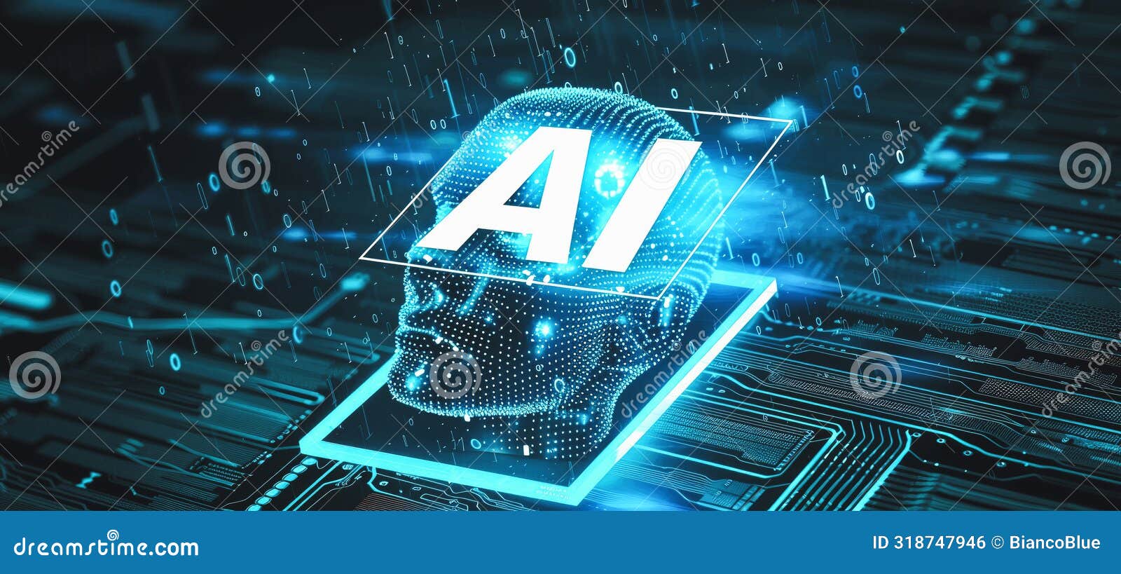 Interact with AI Artificial Intelligence Brain Processor Generative AI LLMs Stock Photo - Image ...