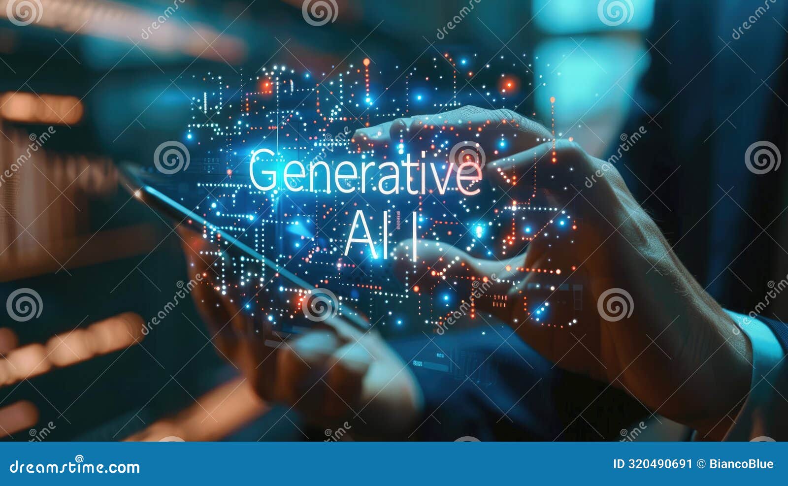 Interact with AI Artificial Intelligence Brain Processor Generative AI LLMs Stock Image - Image ...