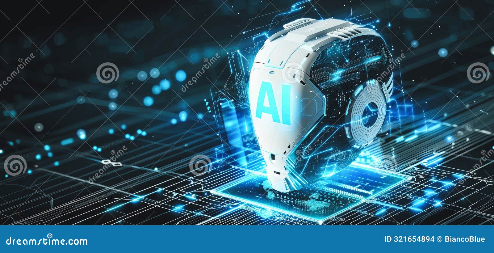 Interact with AI Artificial Intelligence Brain Processor Generative AI LLMs Stock Photo - Image ...