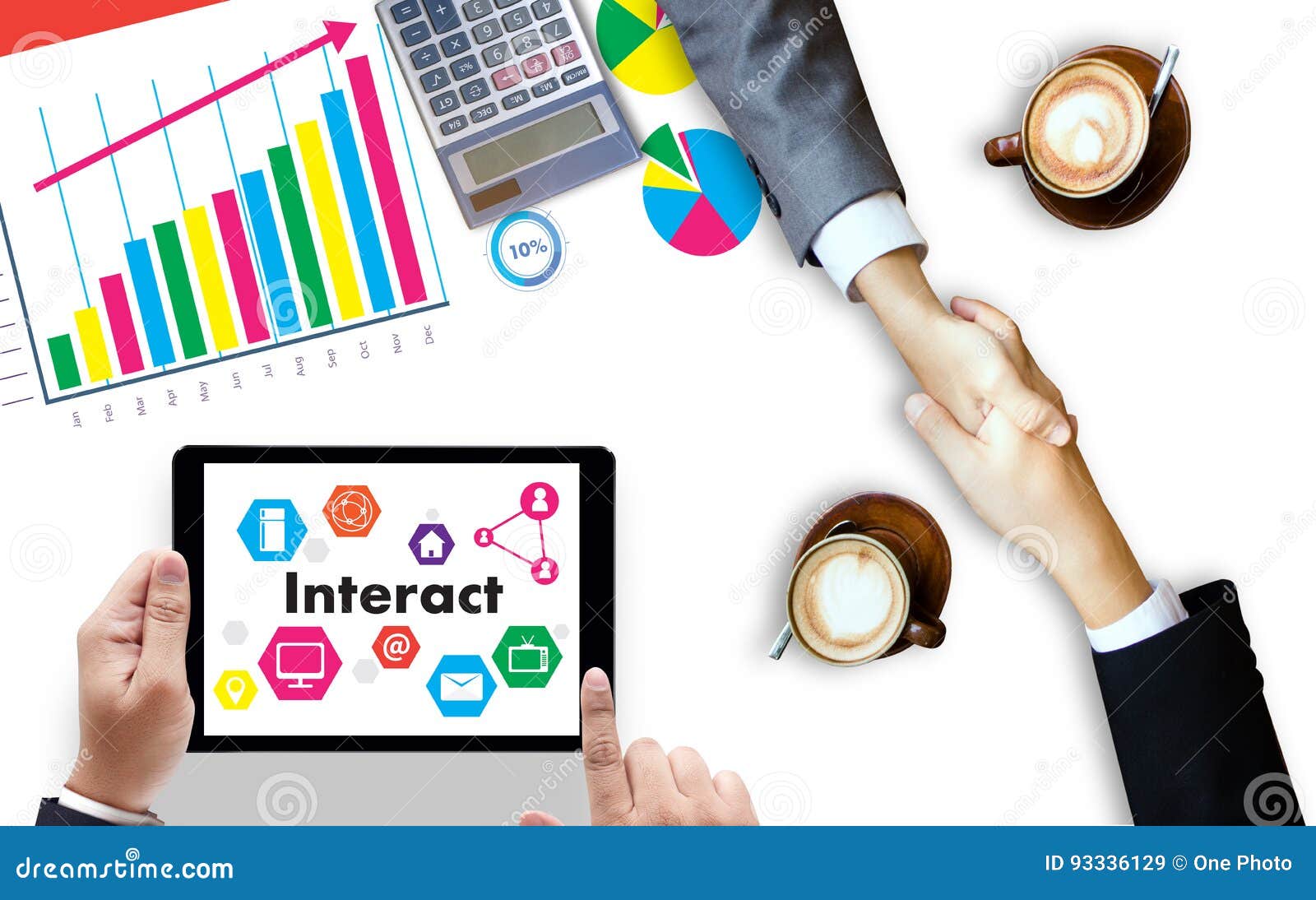 Interact Communicate Businessman Working Connect Social Media so Stock ...