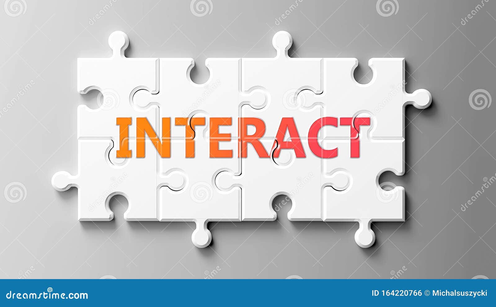 Interact Complex Like a Puzzle - Pictured As Word Interact on a Puzzle ...