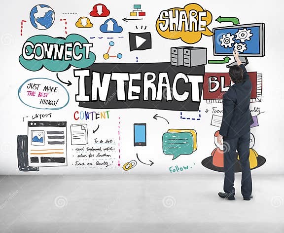 Interact Interactive Connection Interface Multimedia Concept Stock ...