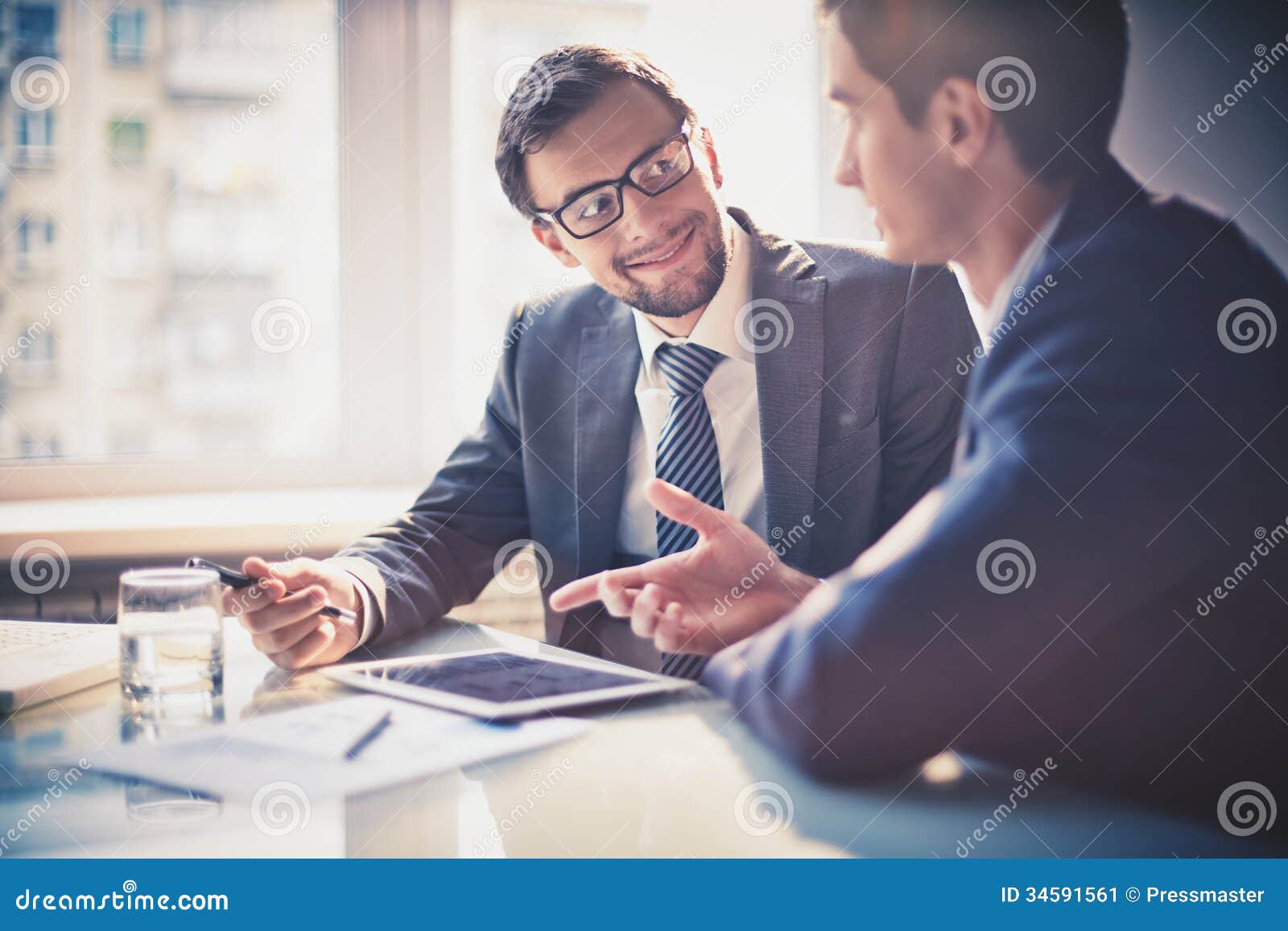 Interacting at meeting stock image. Image of gadget, adult - 34591561