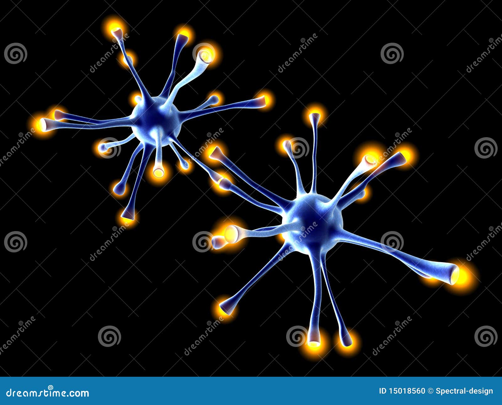 Interacting Neuronal Cells stock illustration. Illustration of ...