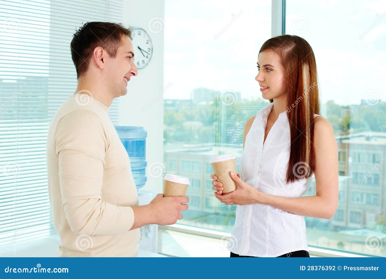 Interacting in office stock photo. Image of break, chatting - 28376392