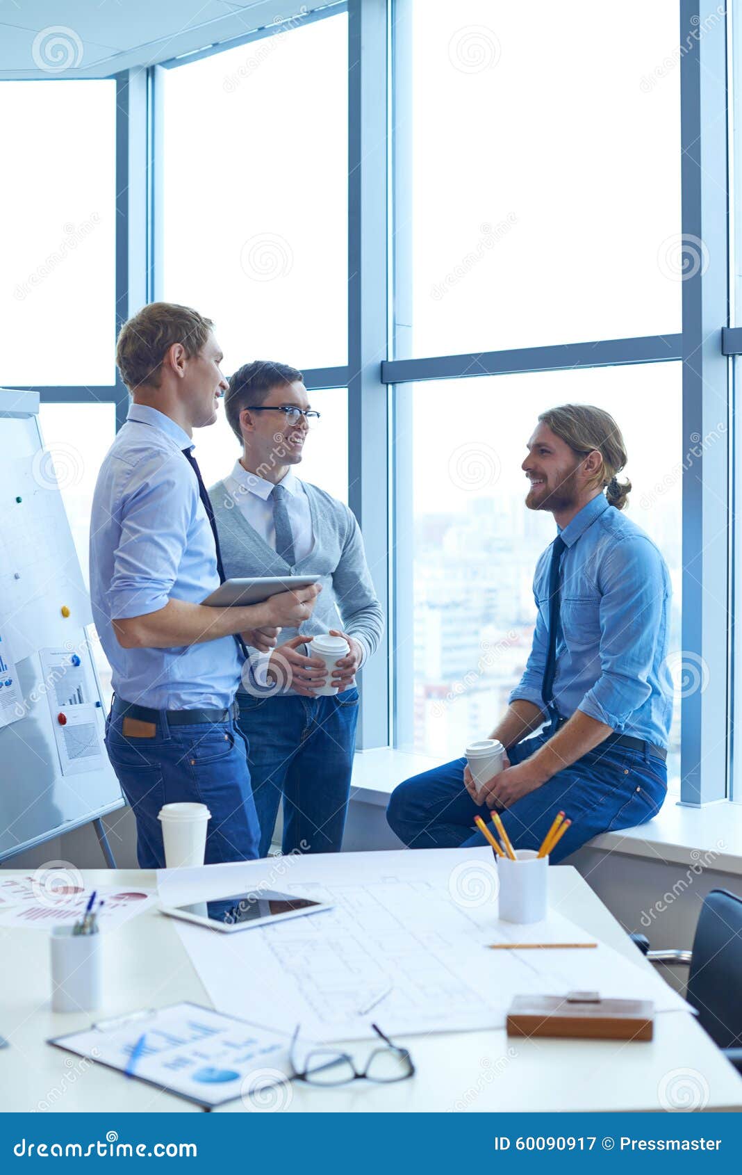 Interacting in office stock image. Image of idea, expertise - 60090917