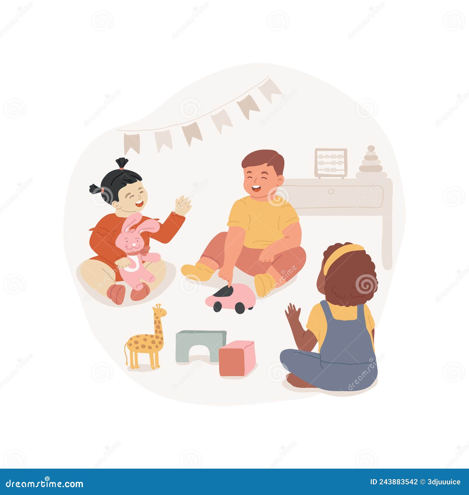 Interacting with Other Children Isolated Cartoon Vector Illustration ... Interacting with Other Children Isolated Cartoon Vector Illustration ...