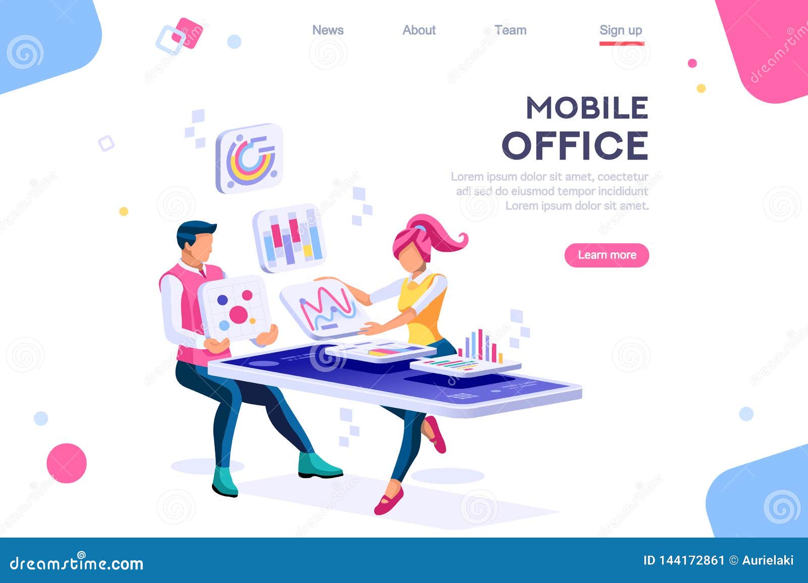 Interacting People Graph Solution Data Device Stock Vector ...