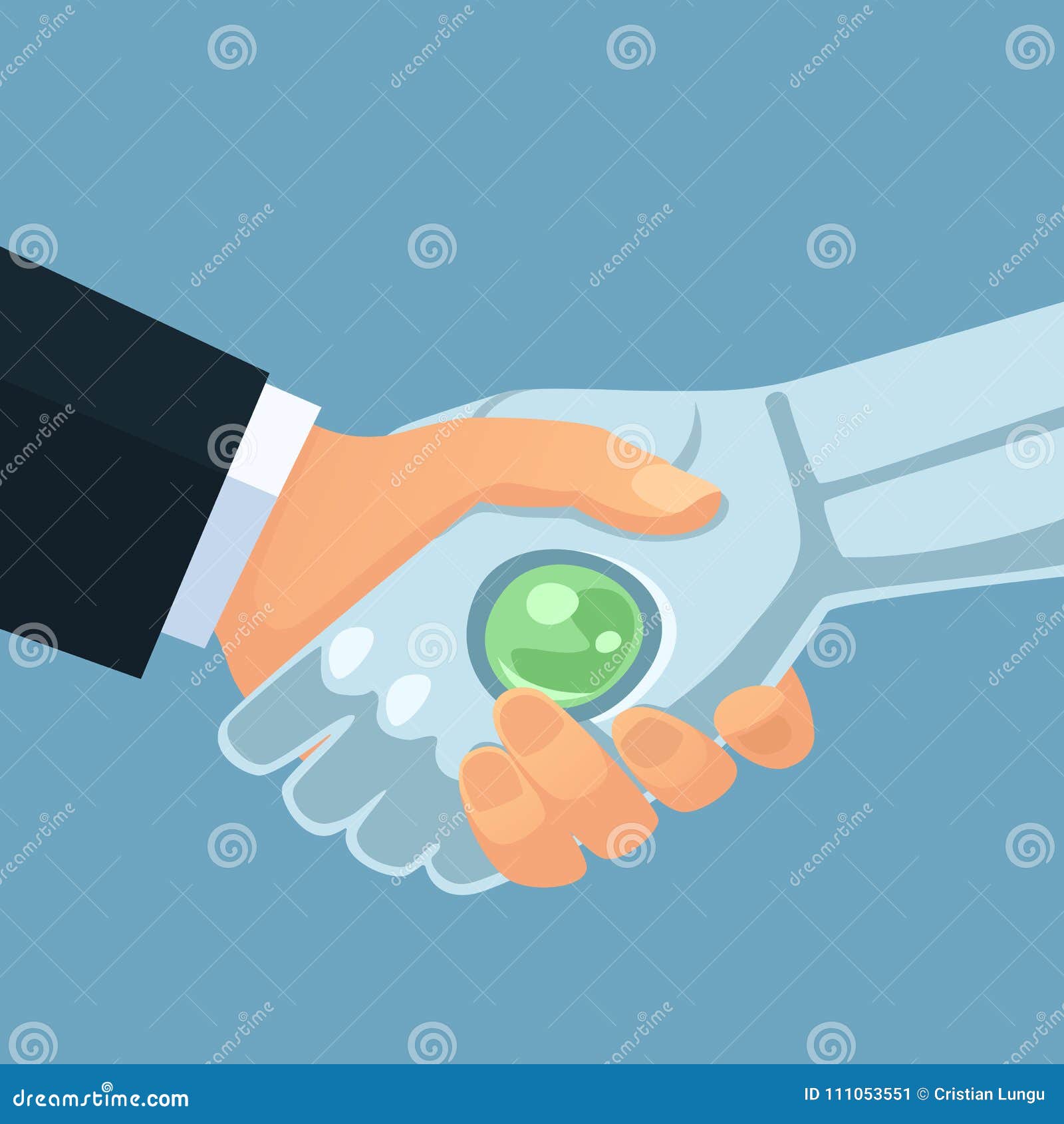 Interaction between AI and Human Intelligence Stock Vector ...