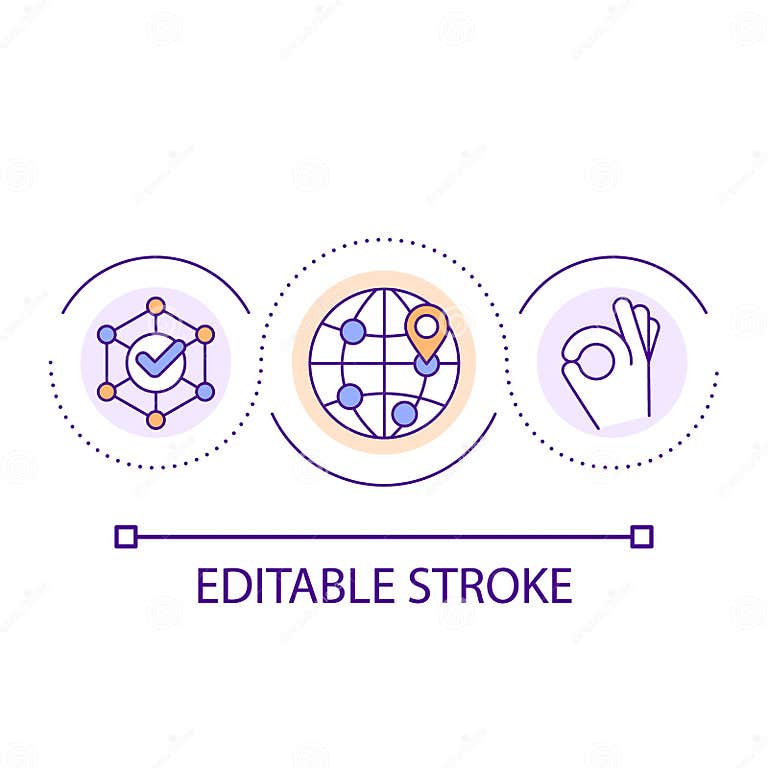 Interaction Around World Loop Concept Icon Stock Vector - Illustration ...