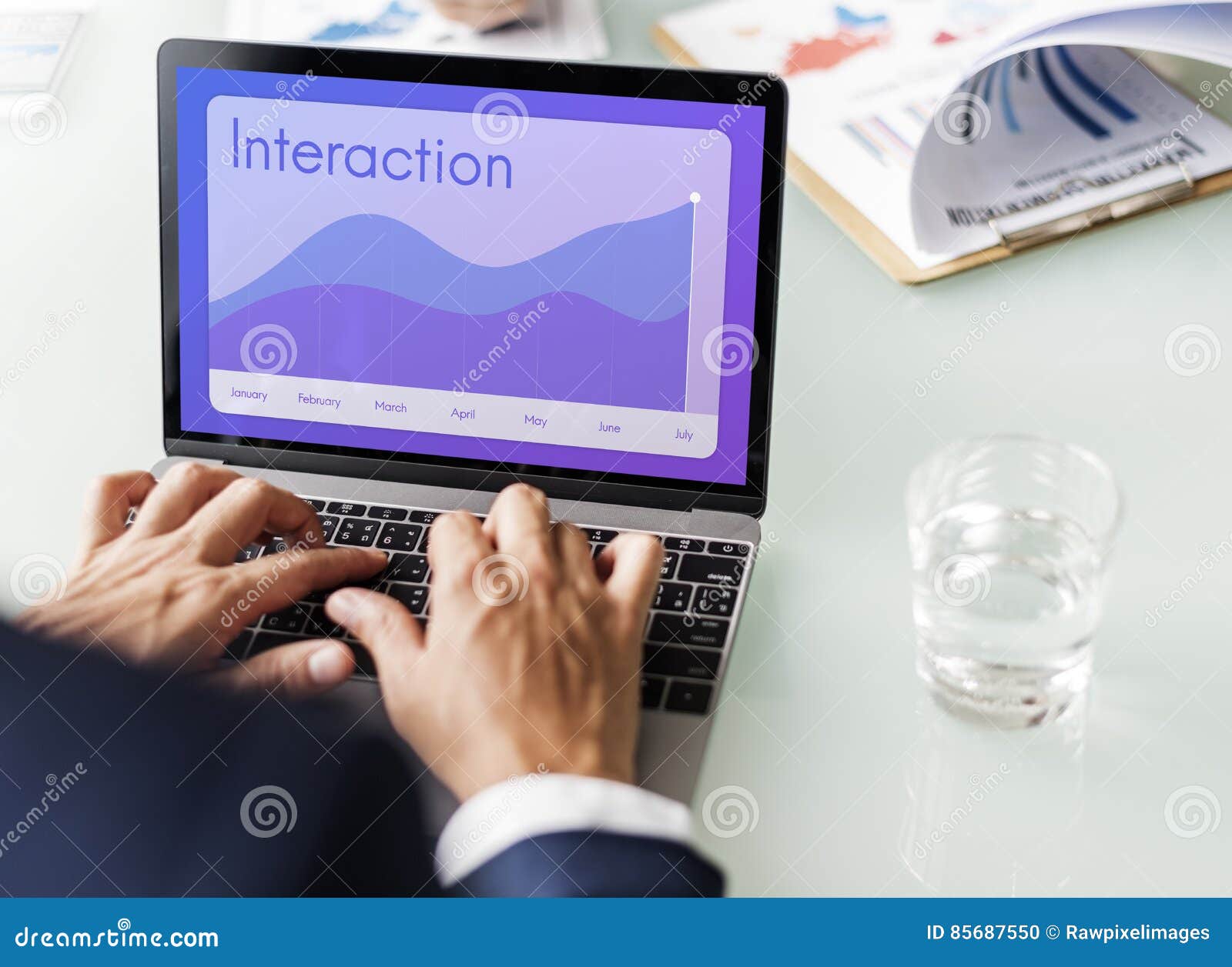 Interaction Connection Statistics Chart Concept Stock Photo - Image of ...