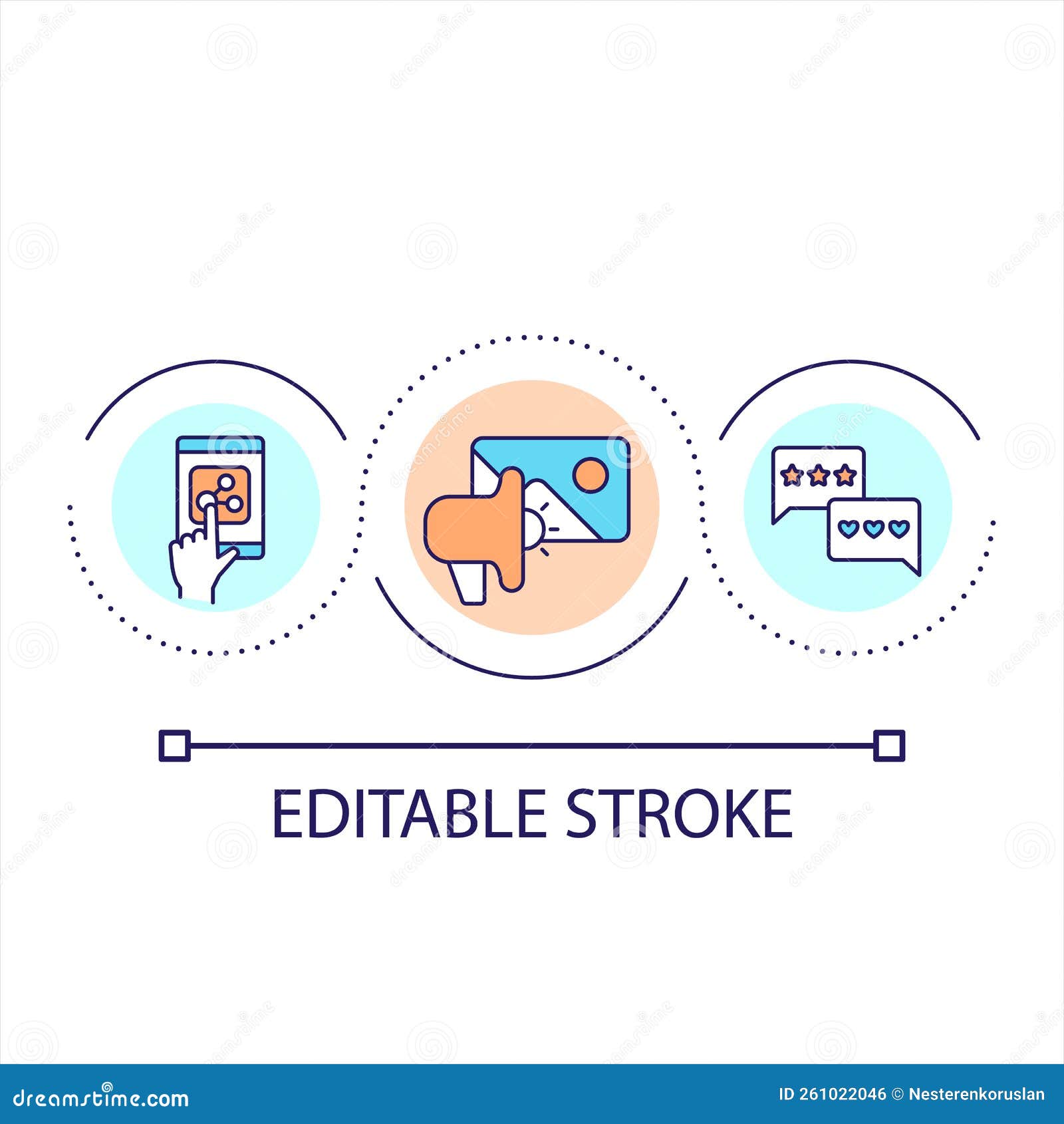 Interaction with Content Loop Concept Icon Stock Vector - Illustration ...