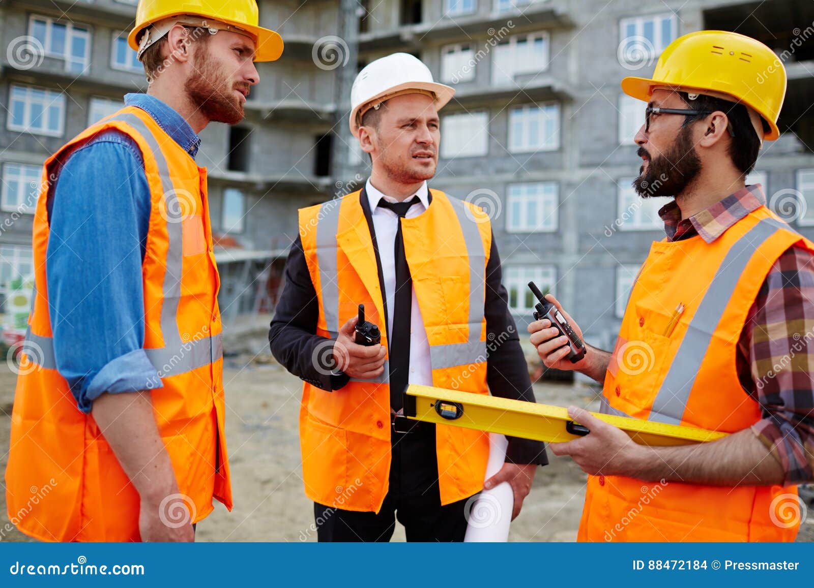 Interaction of contractors stock photo. Image of inspector - 88472184