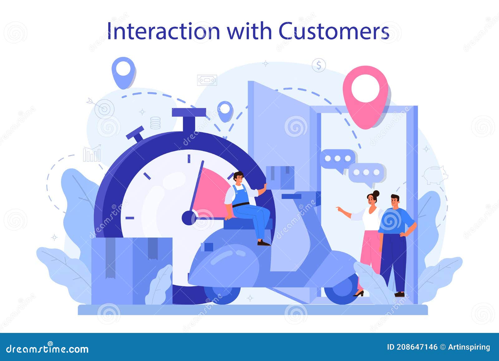 Interaction with a Customer Concept. Marketing Technique Stock Vector ...