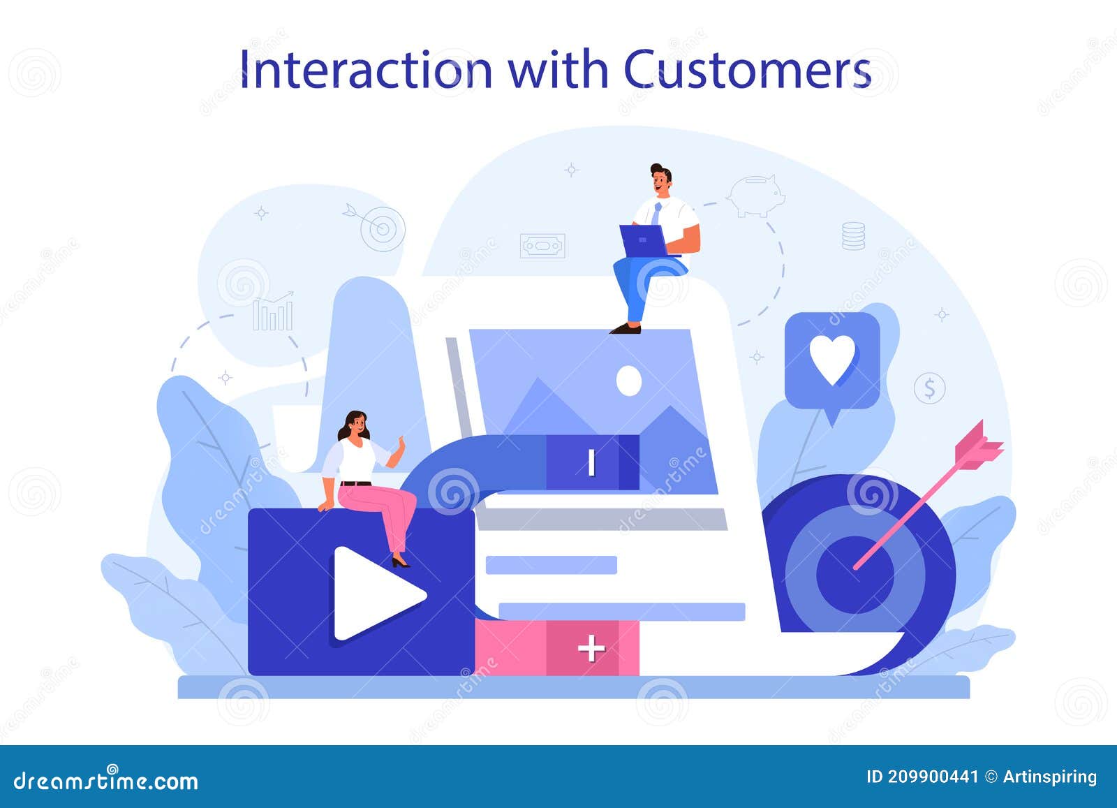 Interaction with a Customer Concept. Marketing Technique Stock Vector ...