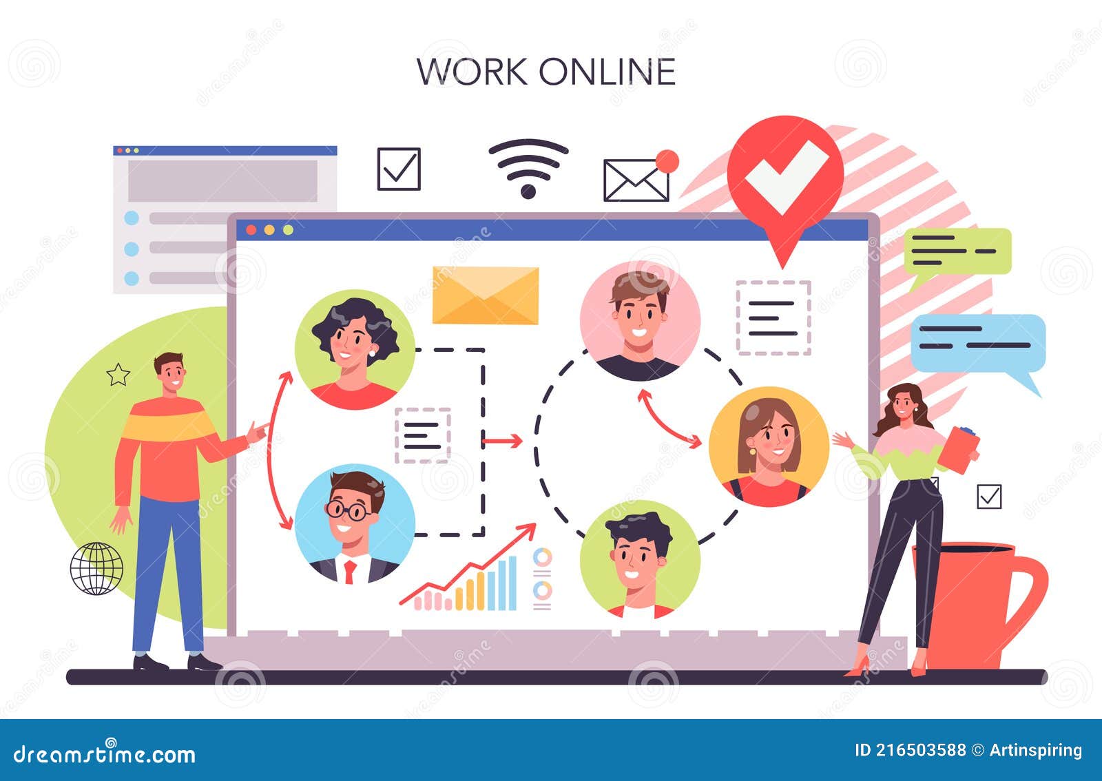 Interaction of Departments Online Service or Platform. Business ...