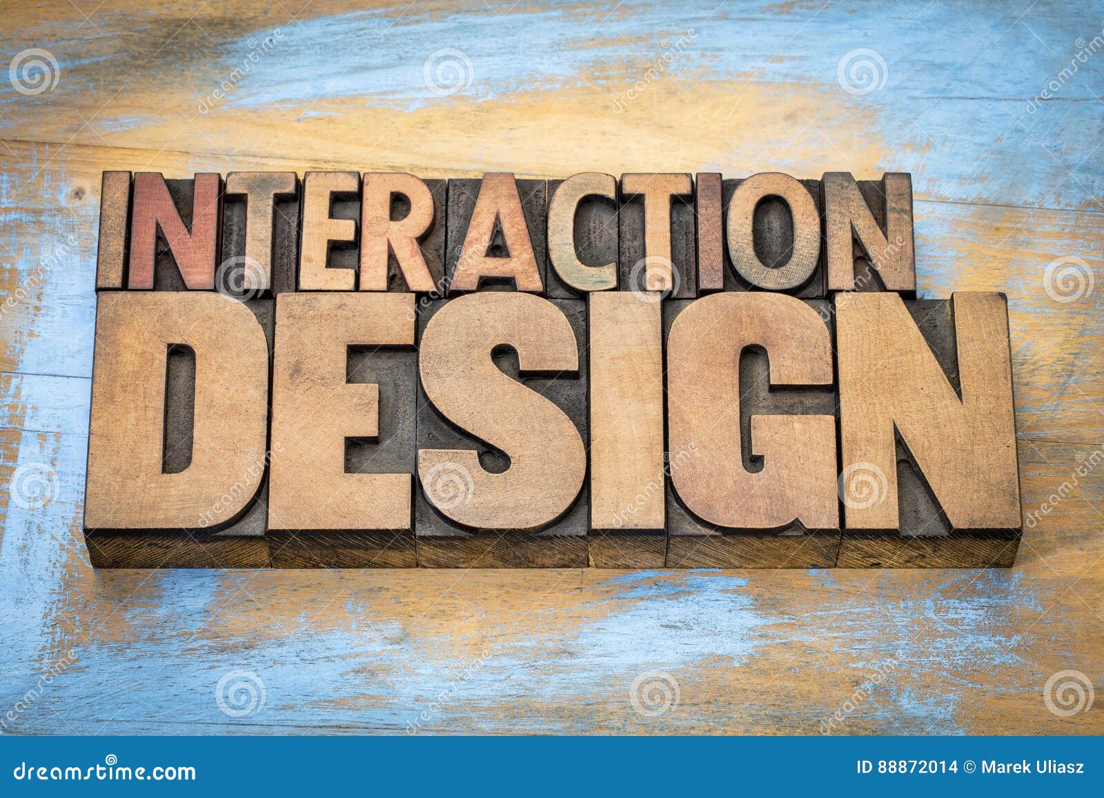 Interaction Design Word Abstract in Wood Type Stock Photo - Image of ...