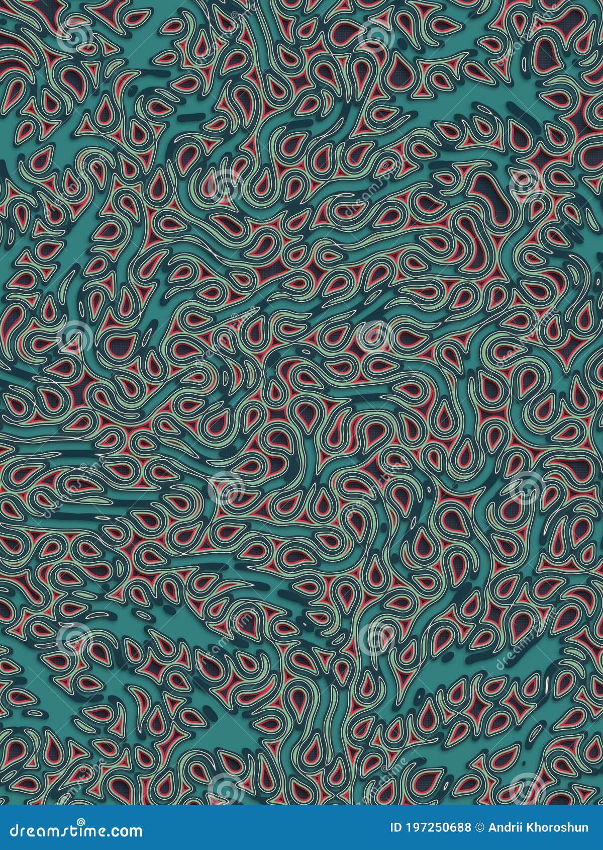 Interaction of Flexible Elastic Forms Abstract Pattern 3d Rendering ...