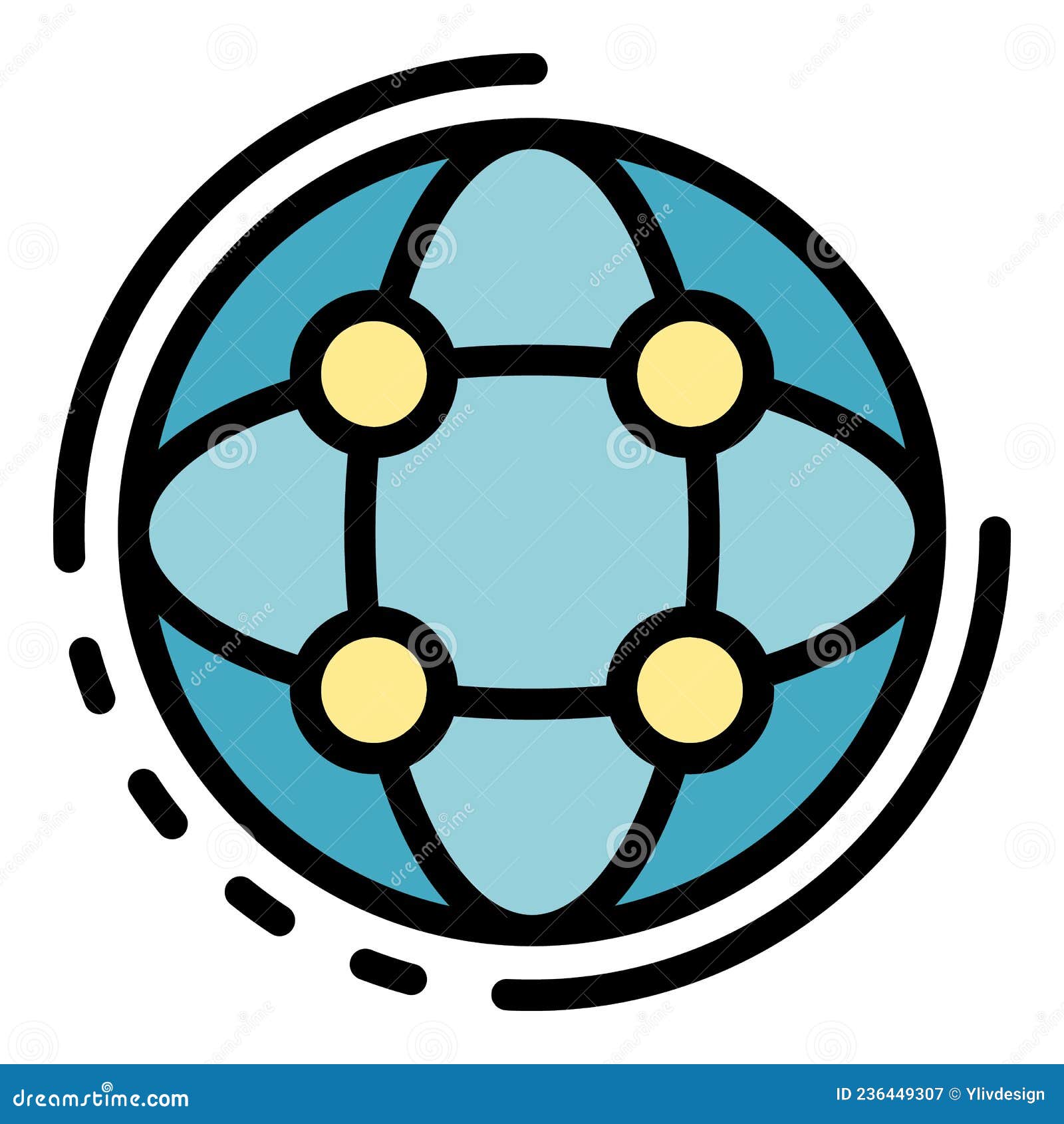 Interaction Global Network Icon Color Outline Vector Stock Vector ...