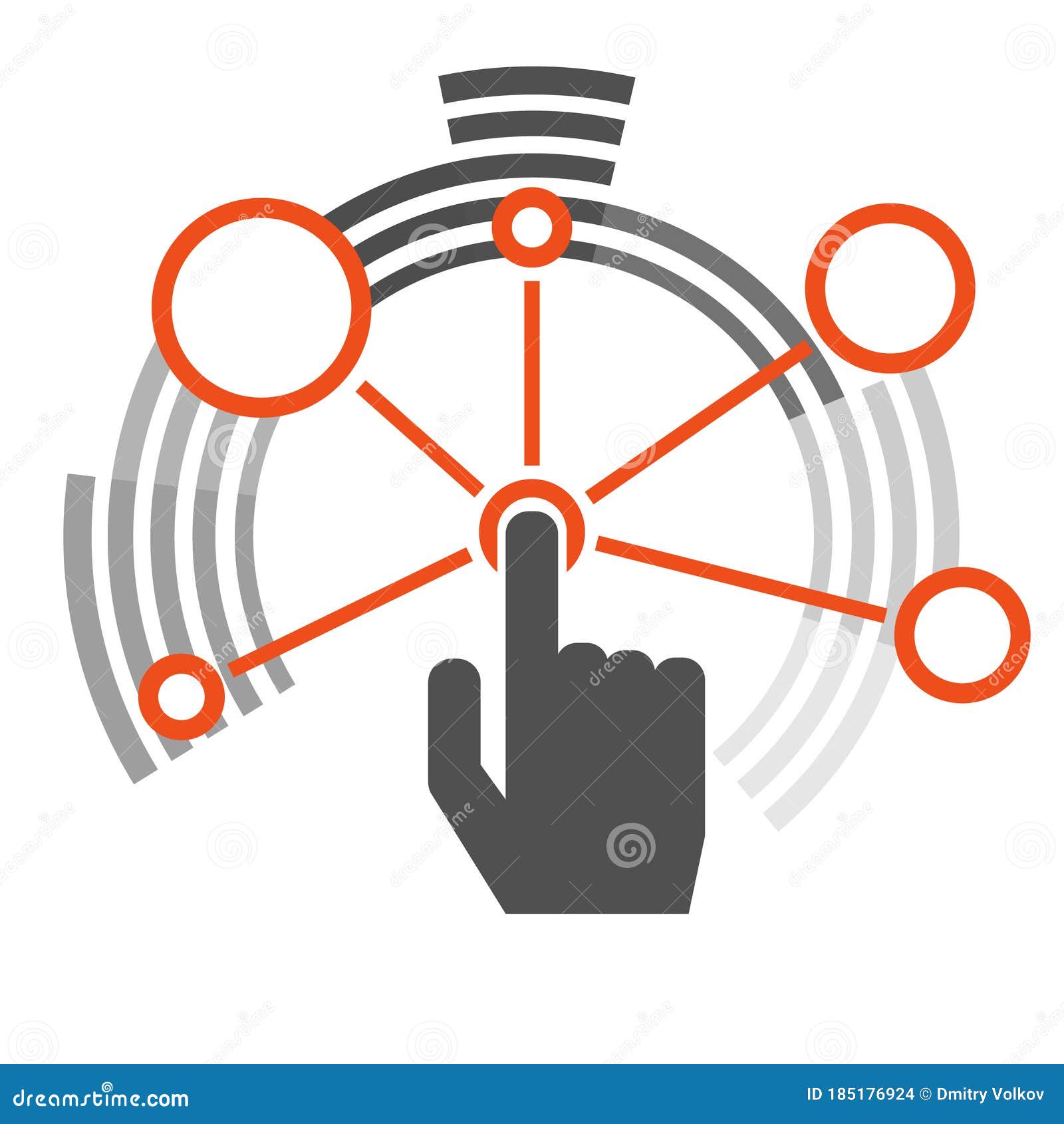 Interaction. the Interaction Icon in the Form of Circles. Hand Finger ...