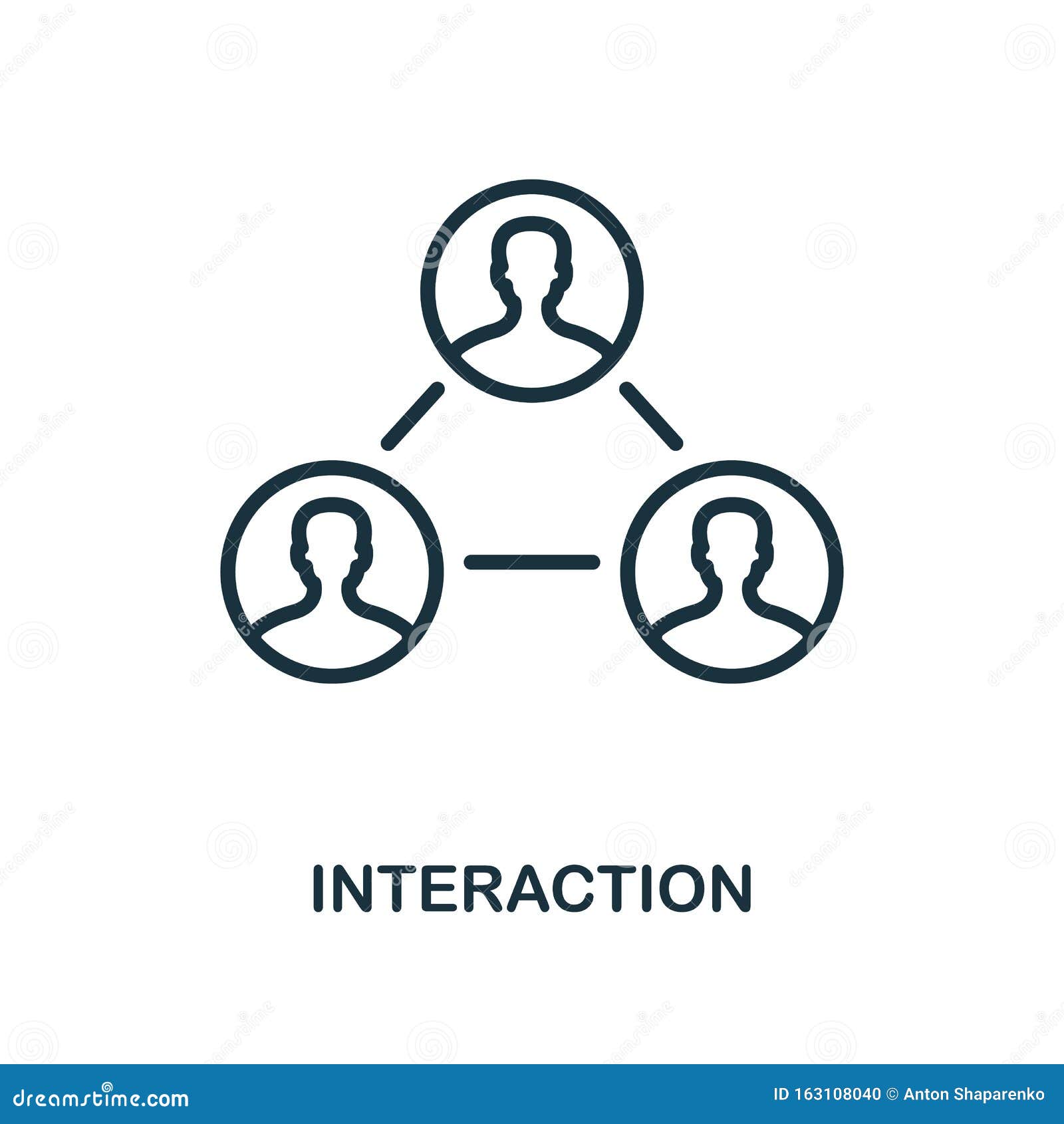 Interaction Icon Outline Style. Thin Line Creative Interaction Icon for ...