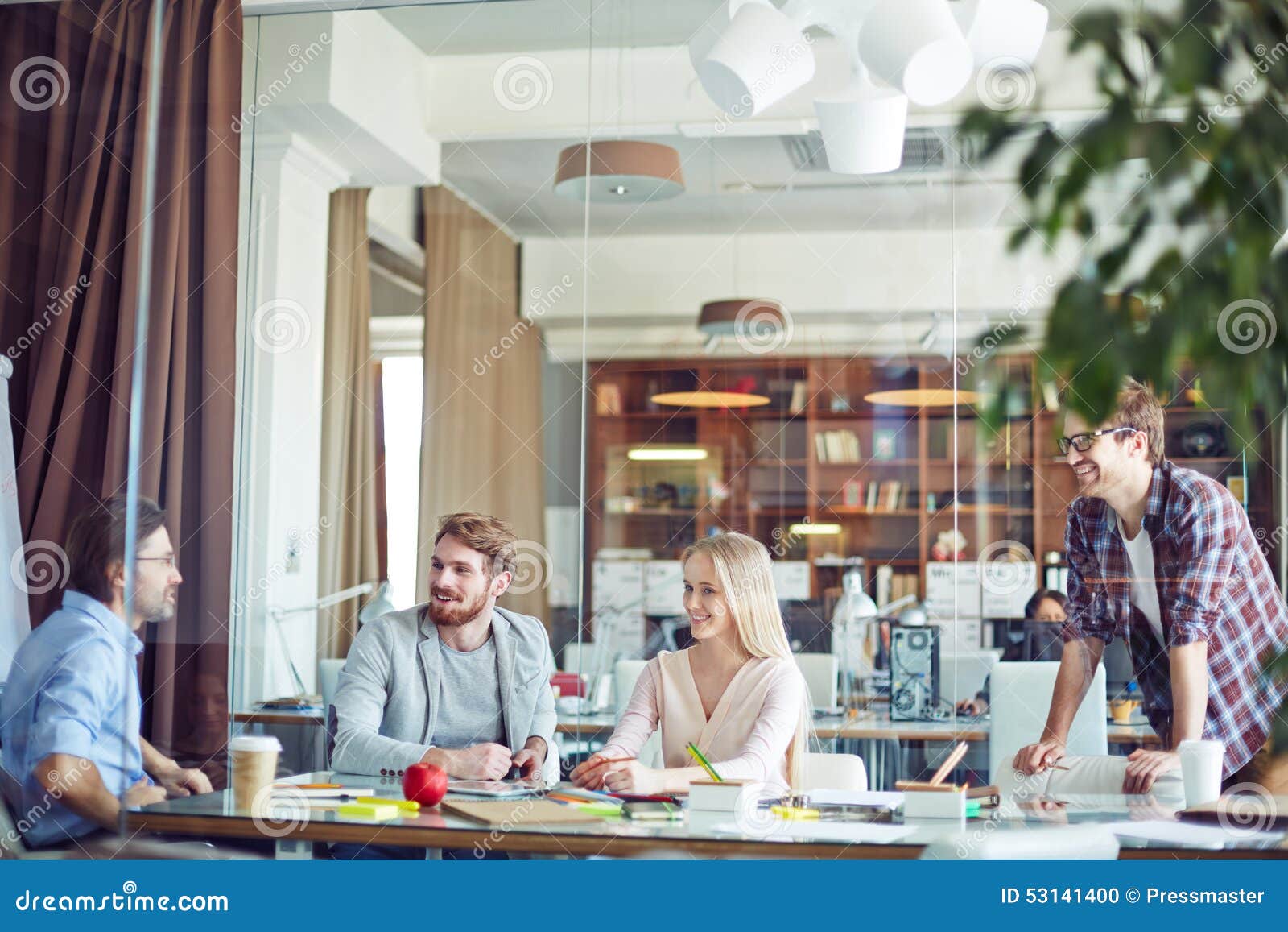 Interaction in office stock photo. Image of adult, consulting - 53141400