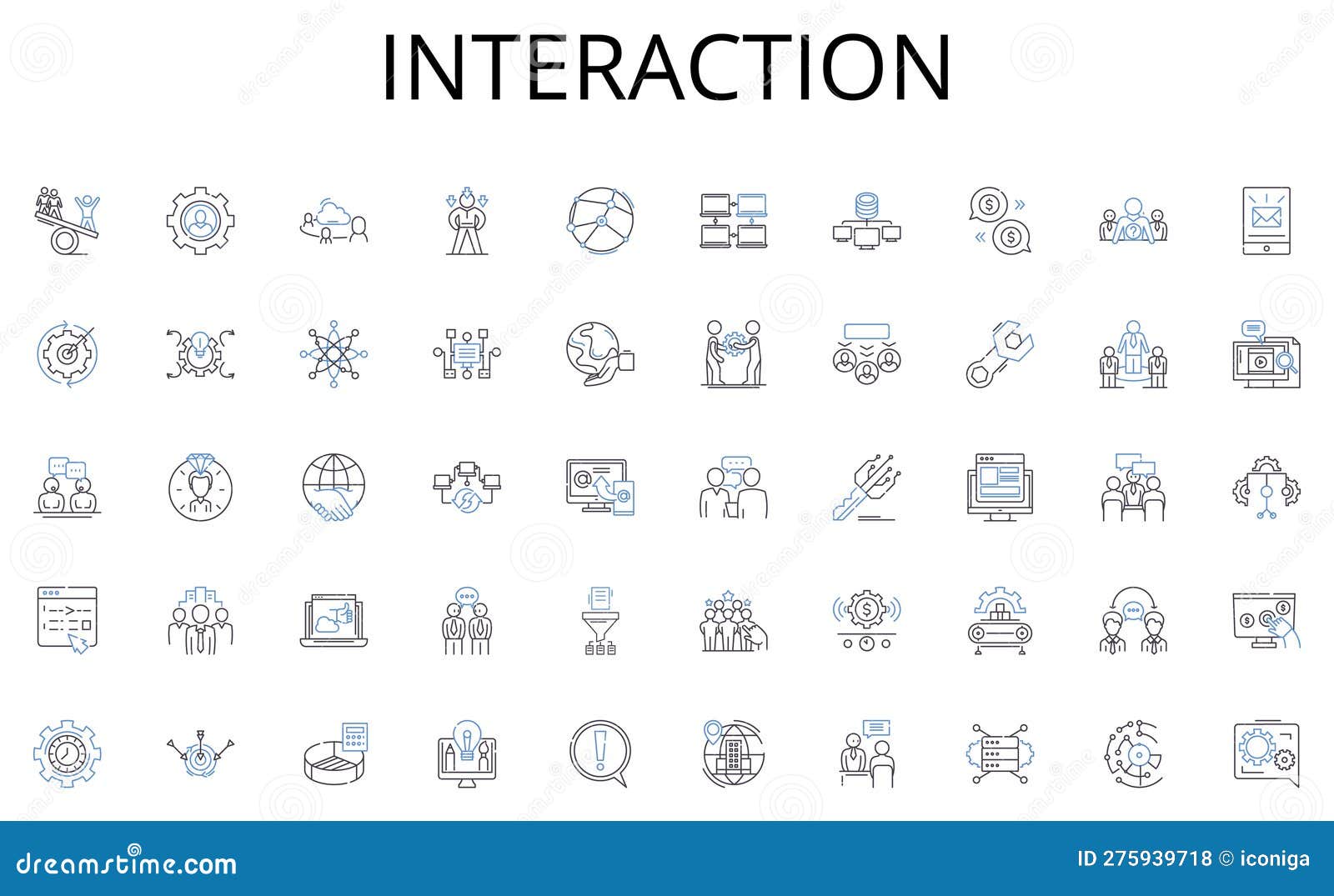 Interaction Line Icons Collection. Mastery, Expertise, Proficiency ...
