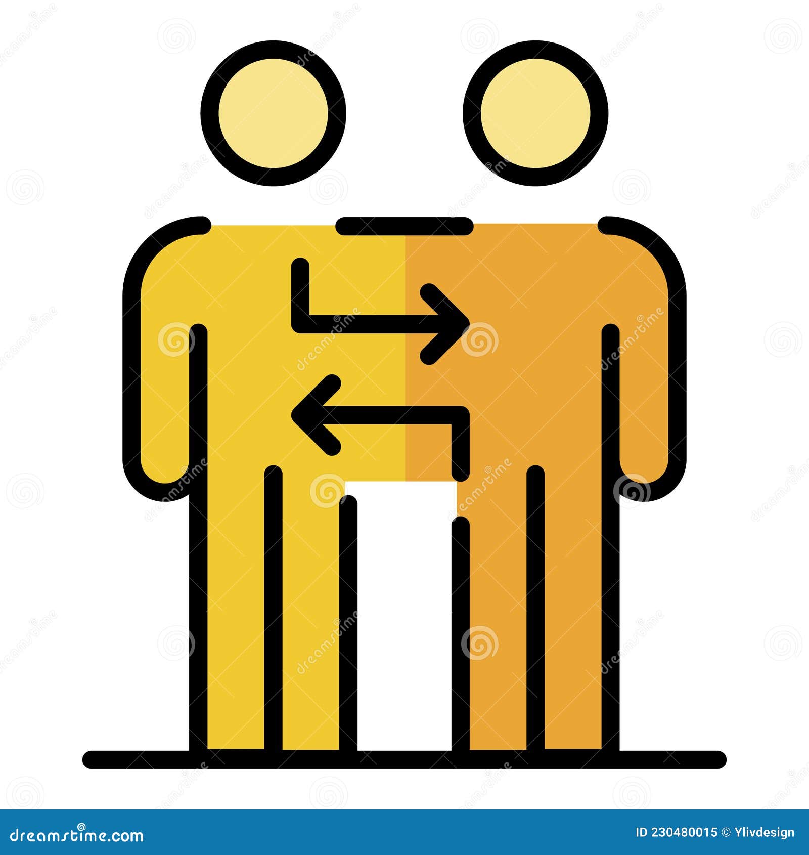 Interaction between Partners Icon Color Outline Vector Stock Vector ...