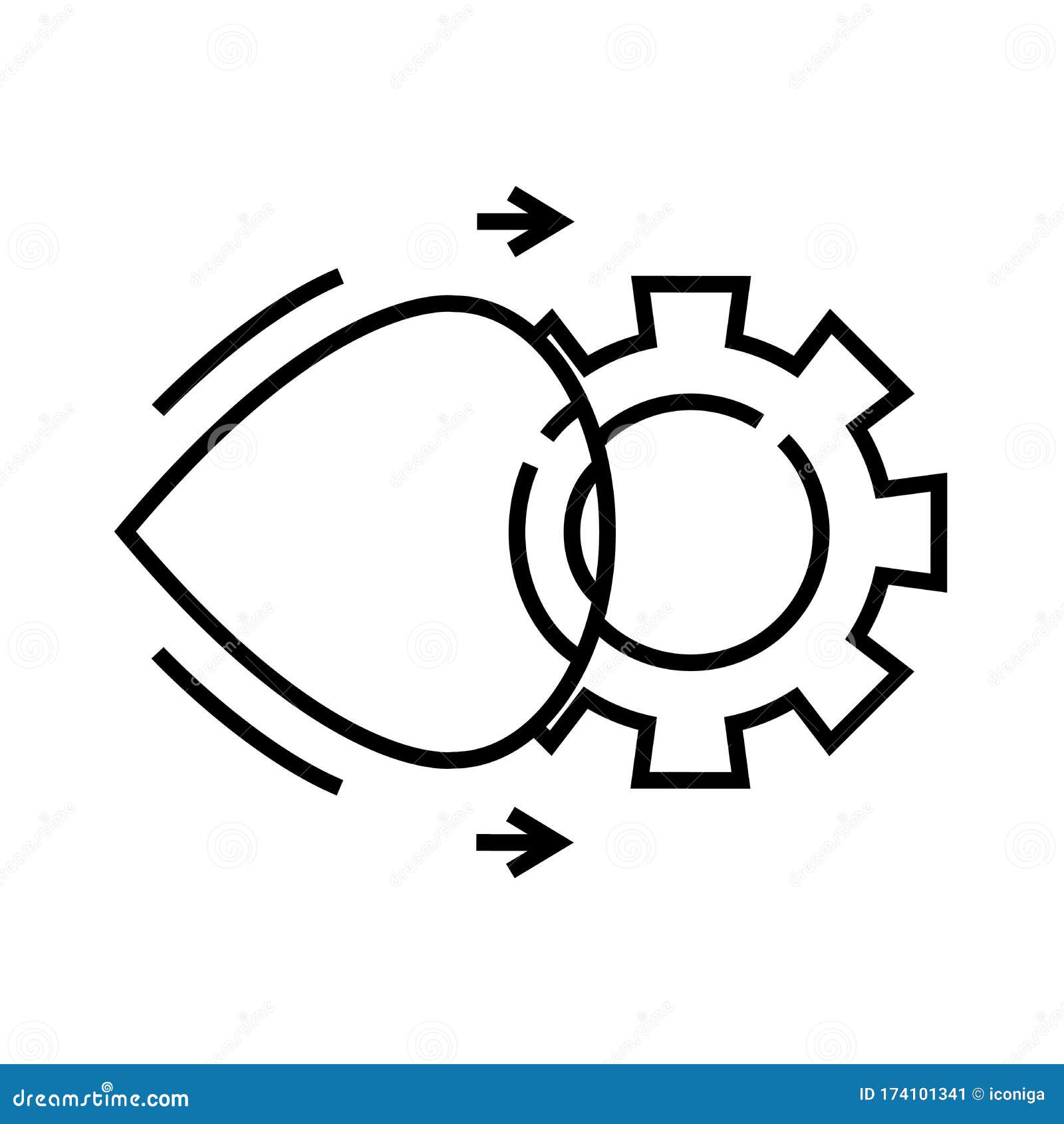 Interaction Process Line Icon, Concept Sign, Outline Vector ...