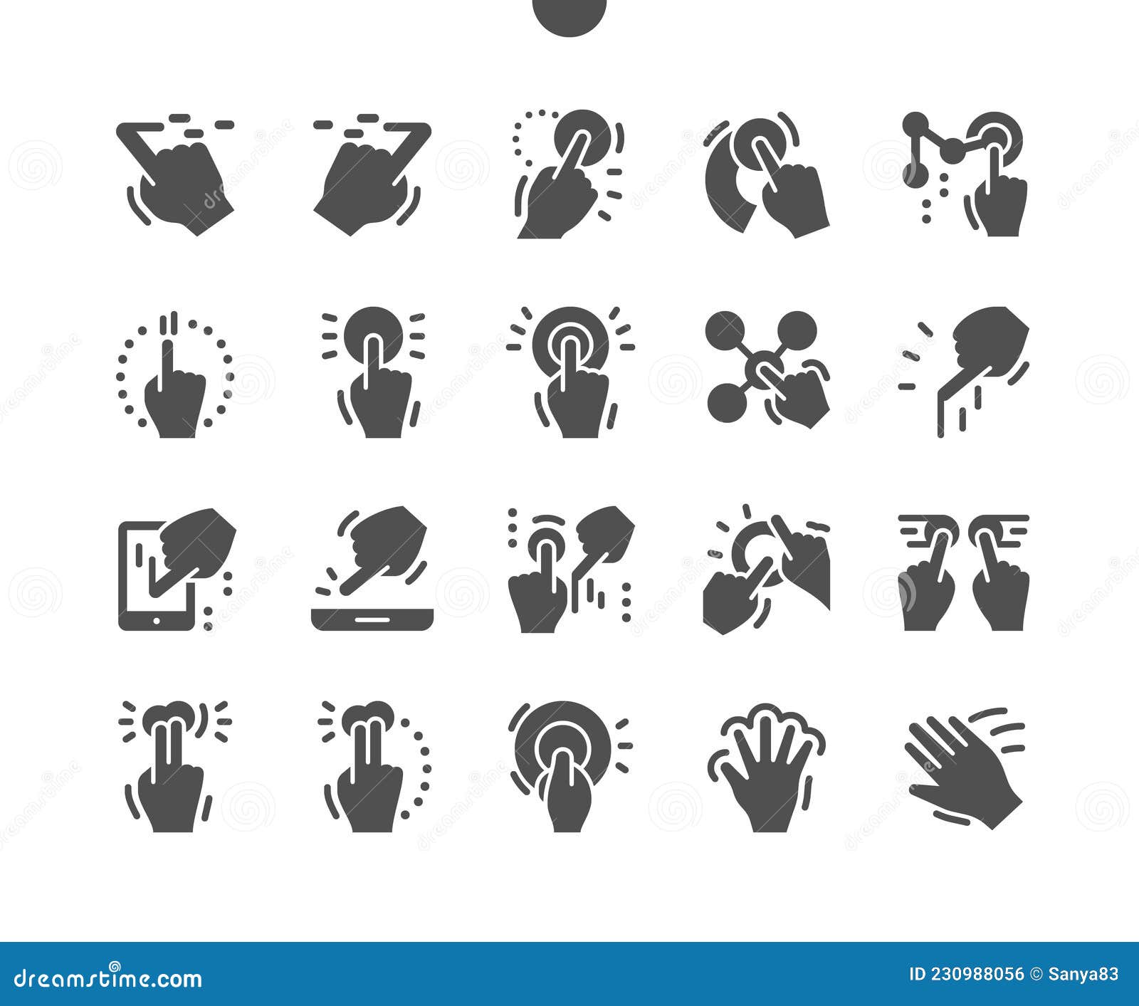 Interaction. Scroll Left and Right. Touch Manipulation Stock Vector ...