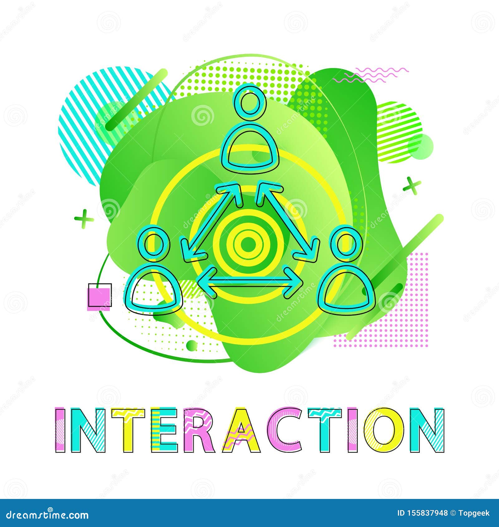 Interaction Symbol, Human and Arrows, Co-working Stock Vector ...