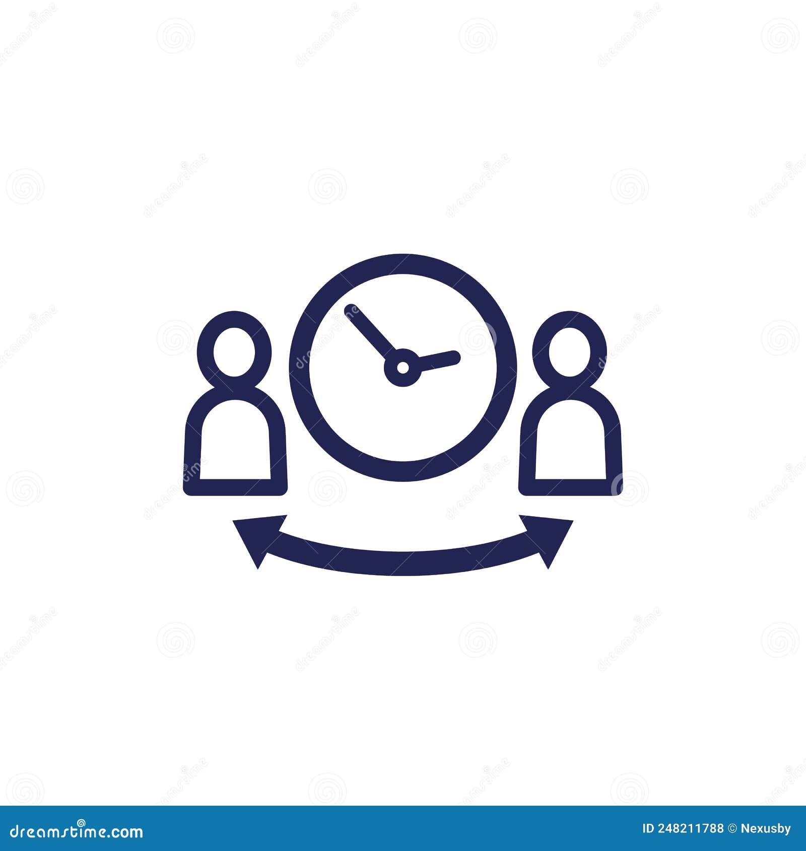 Interaction Time Icon on White Stock Vector - Illustration of operation ...