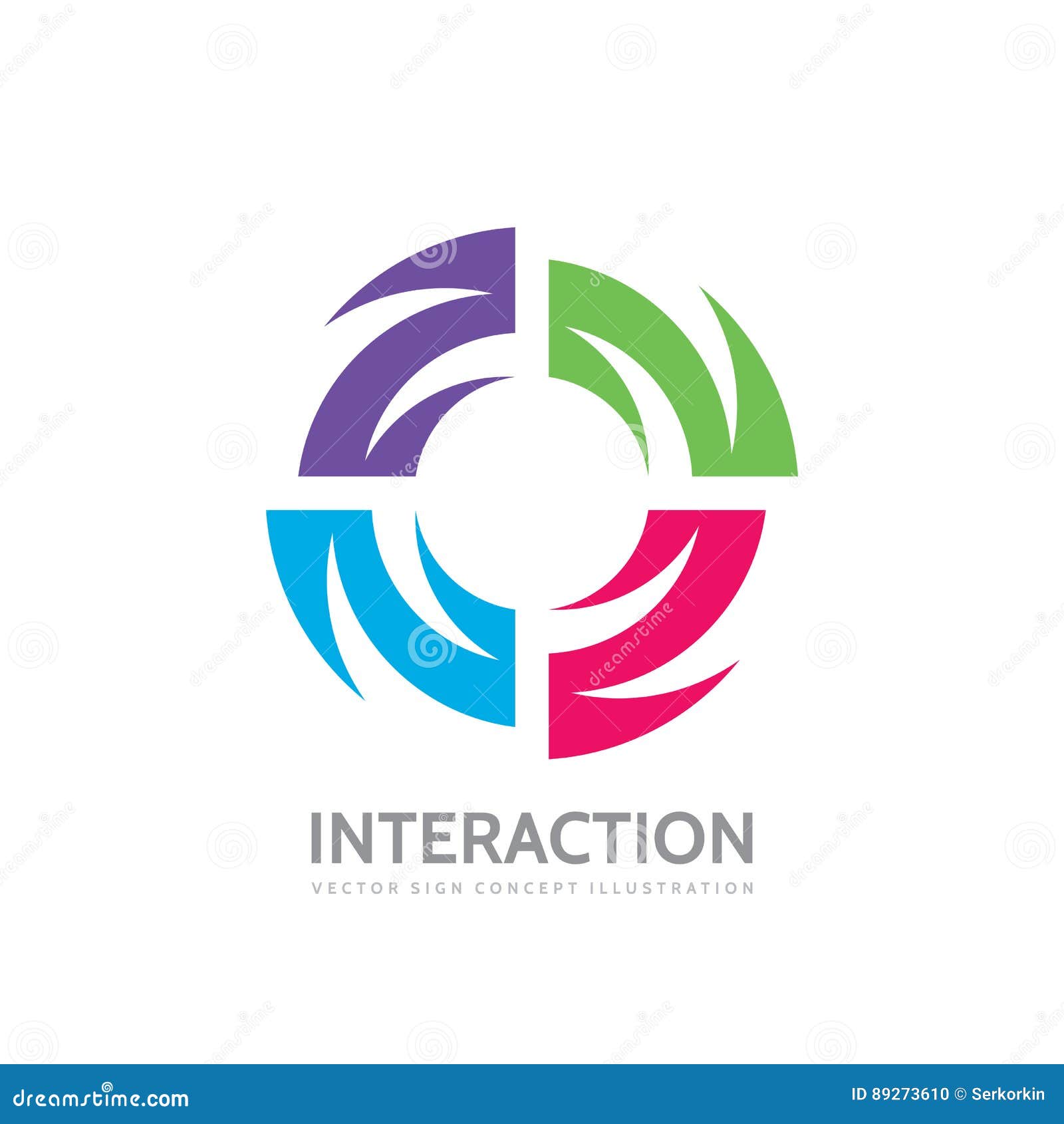 Interaction - Vector Logo Template Concept Illustration. Alliance ...